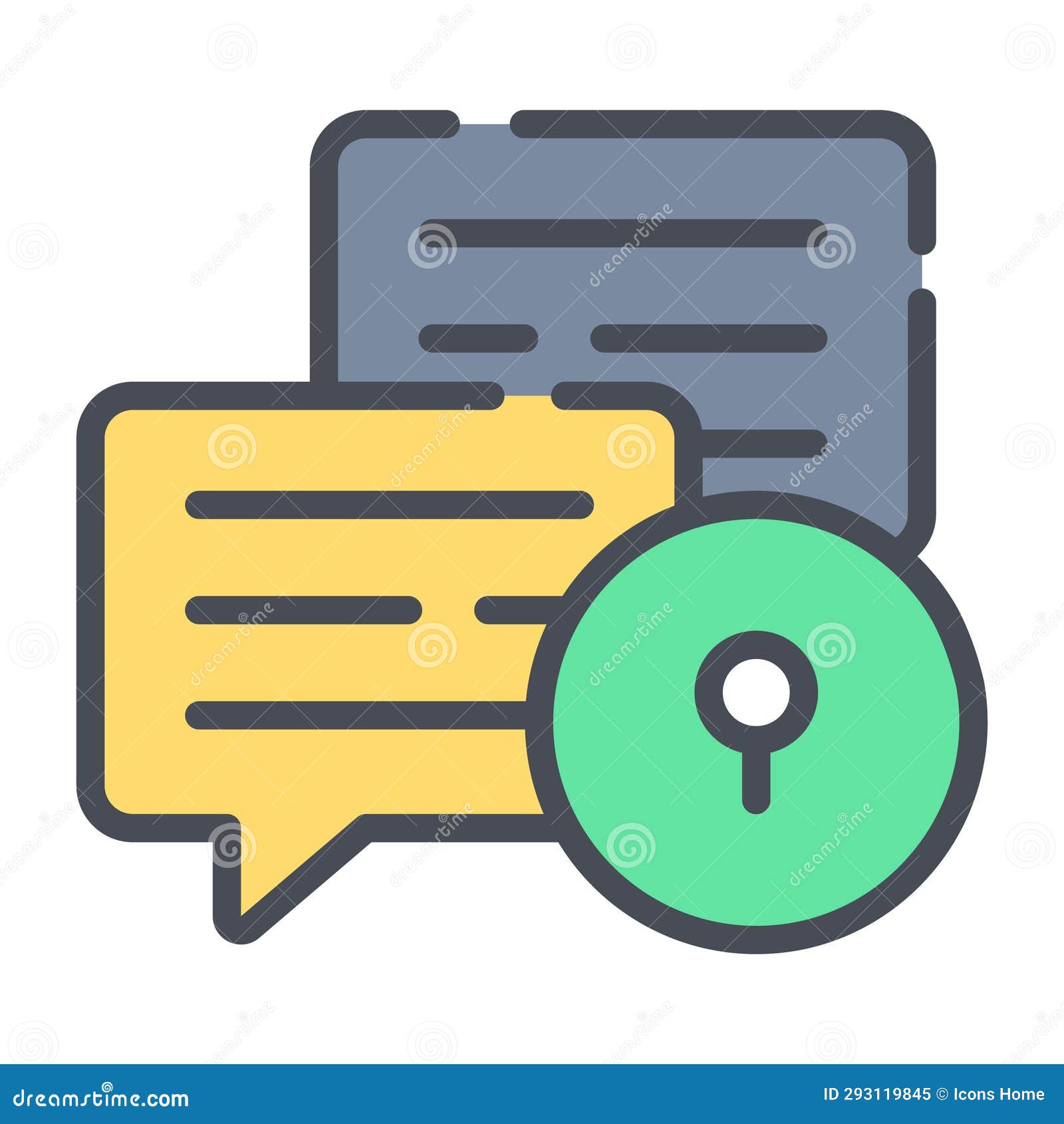 Chat Lock, Chat Lock Symbol or Message Lock Icon. Encrypted ...
