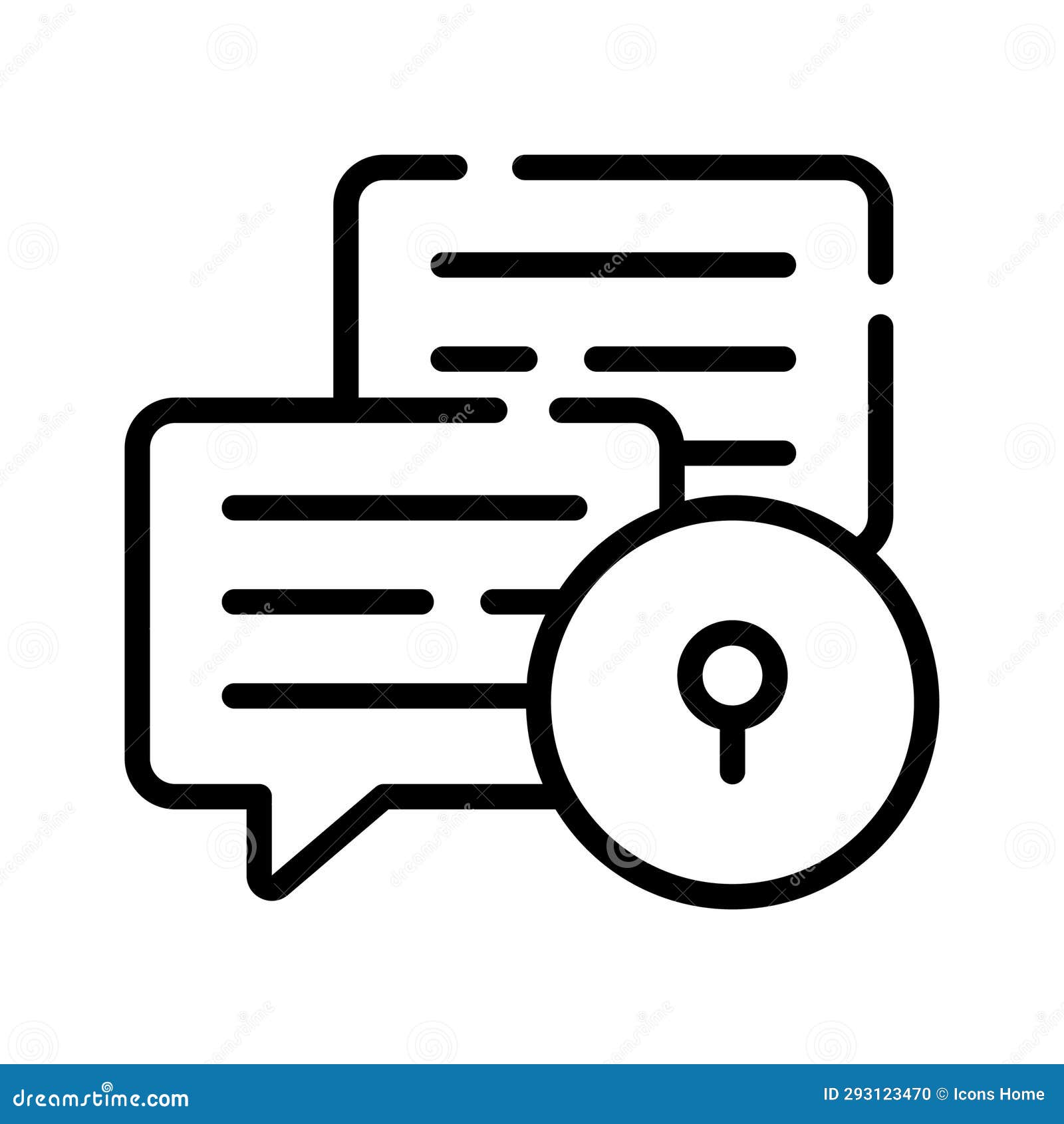 Chat Lock, Chat Lock Symbol or Message Lock Icon. Encrypted ...