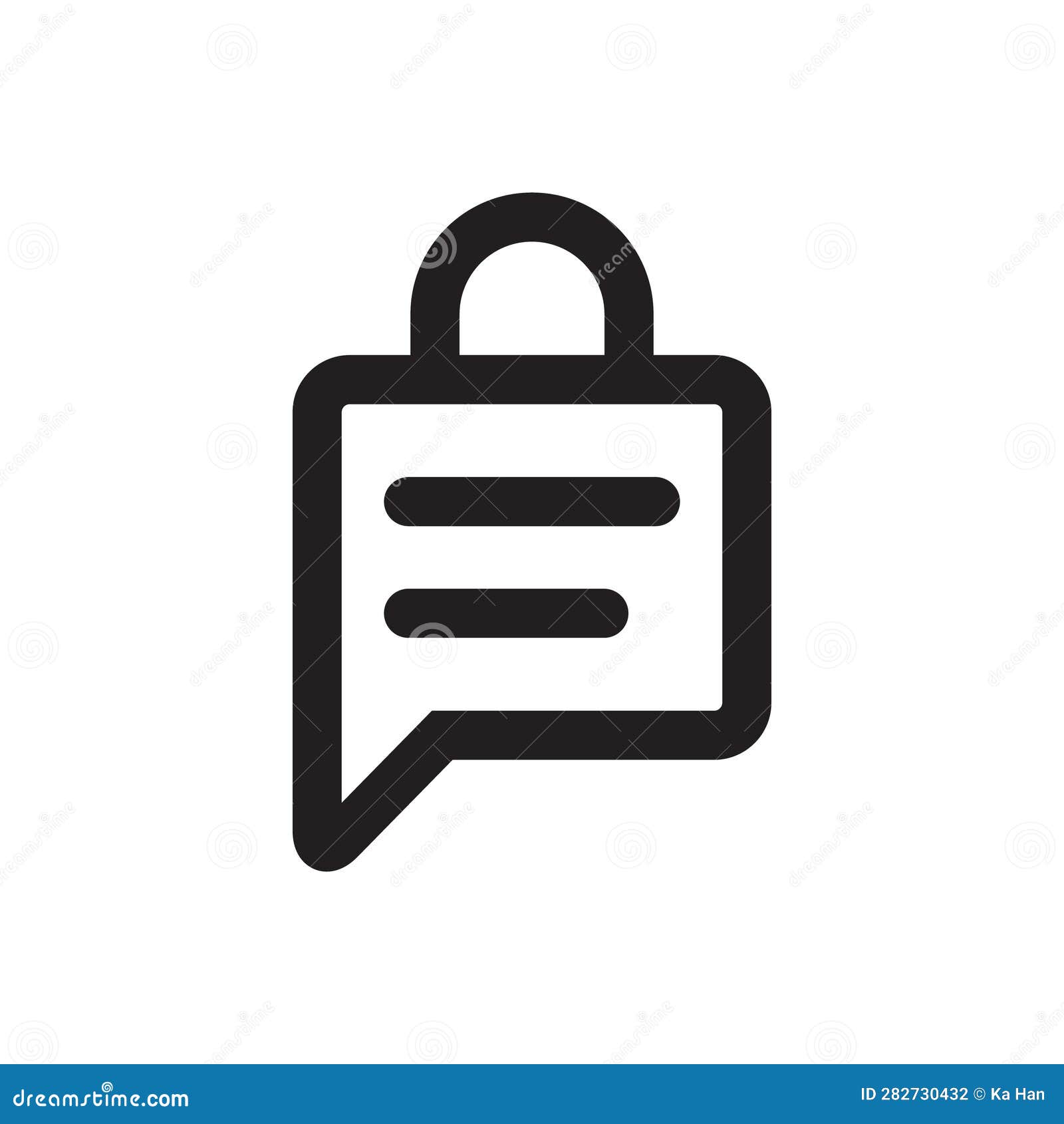 Chat Lock Icon Vector. Whatsapp Message Encryption Stock Vector ...