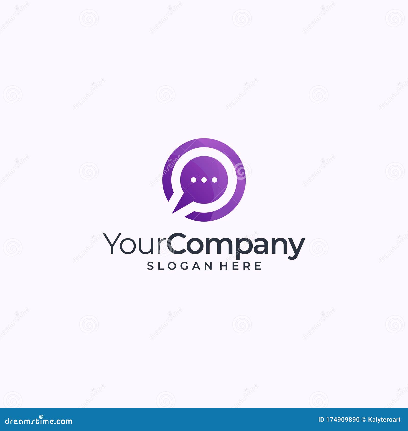 Chat Logo Design and with Purple Colors Stock Vector - Illustration of ...