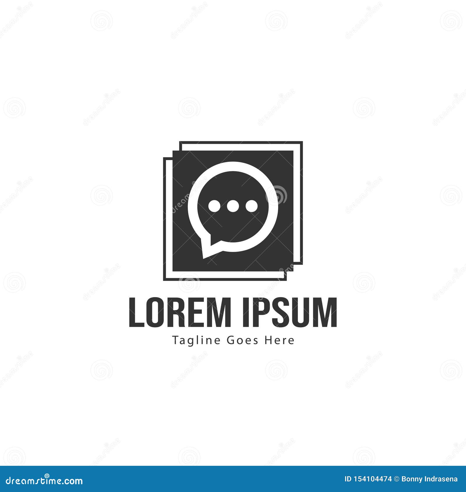 Chat Logo Template Design. Chat Logo with Modern Frame Isolated on ...