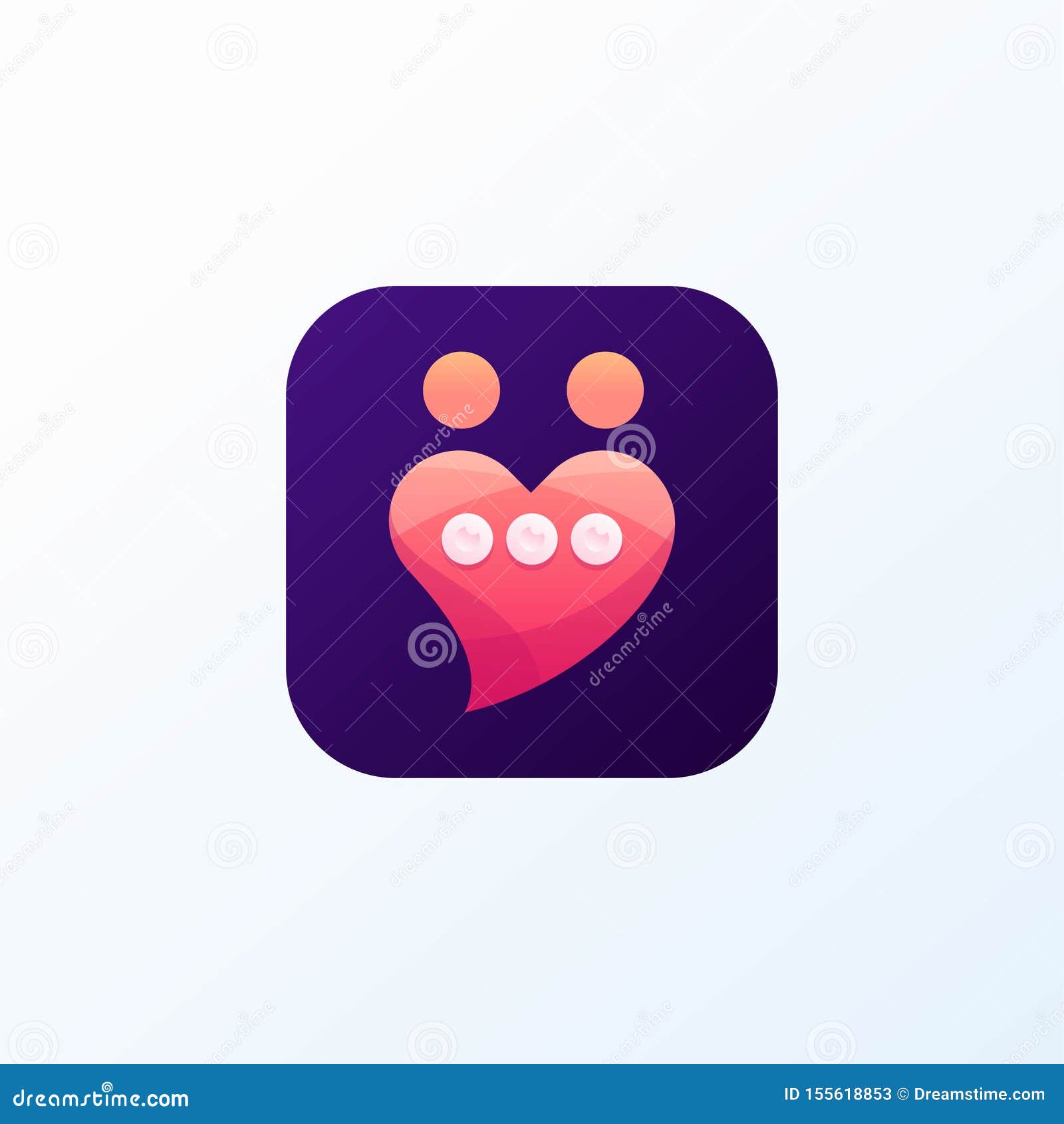 Chat Love Icon Logo Ready To Use Stock Vector - Illustration of ...