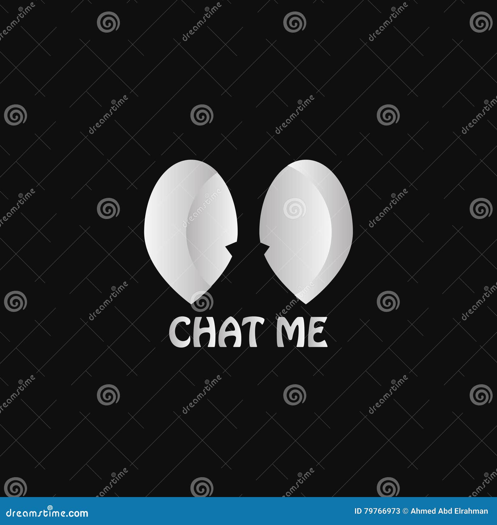 Chat me grey logo stock vector. Illustration of element - 79766973