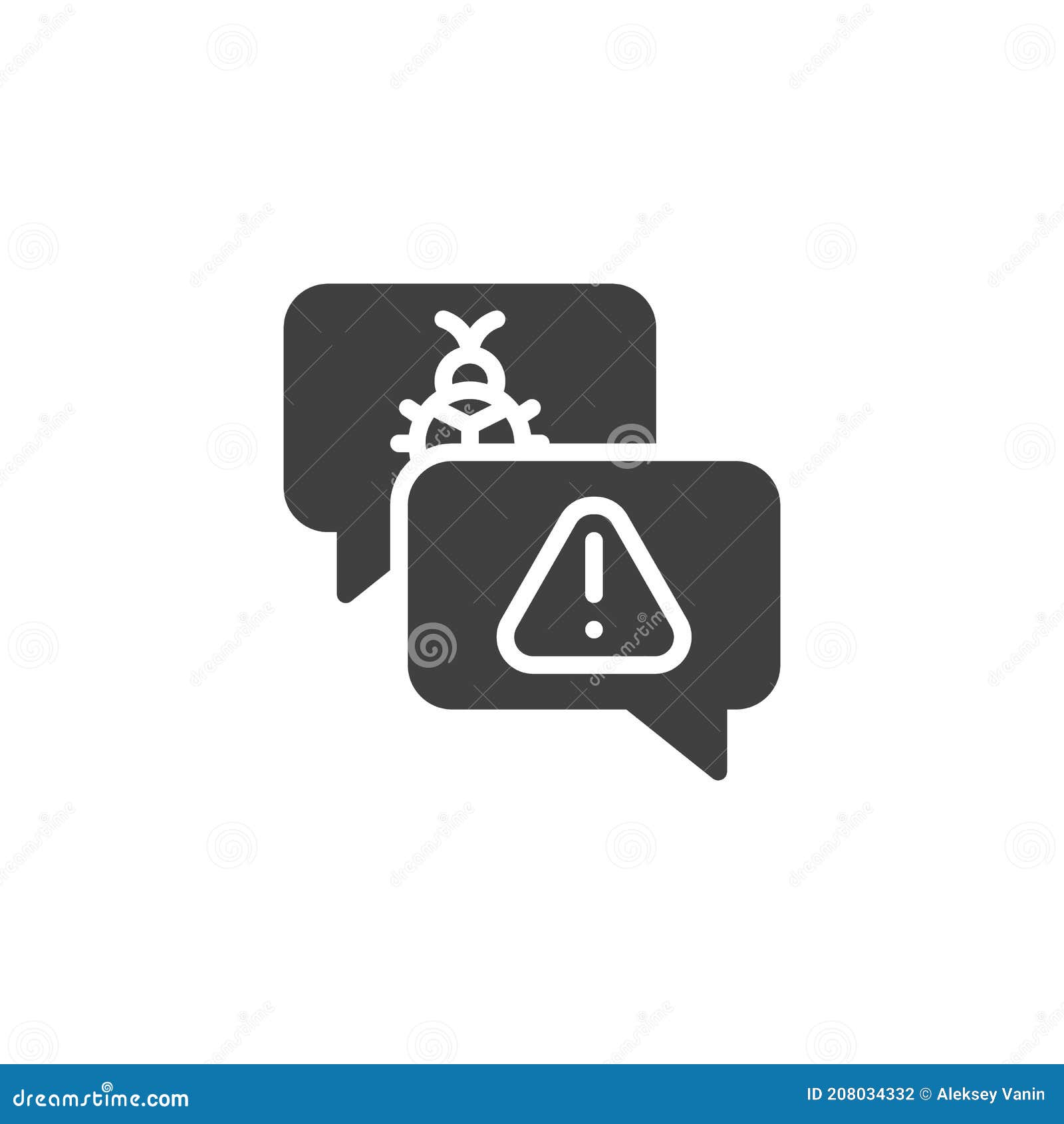 Chat Message Bug Vector Icon Stock Vector - Illustration of message ...