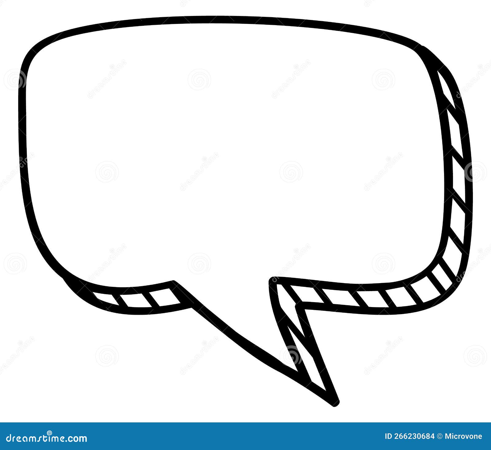 Chat Message Doodle. Blank Comic Cloud Template Stock Illustration ...