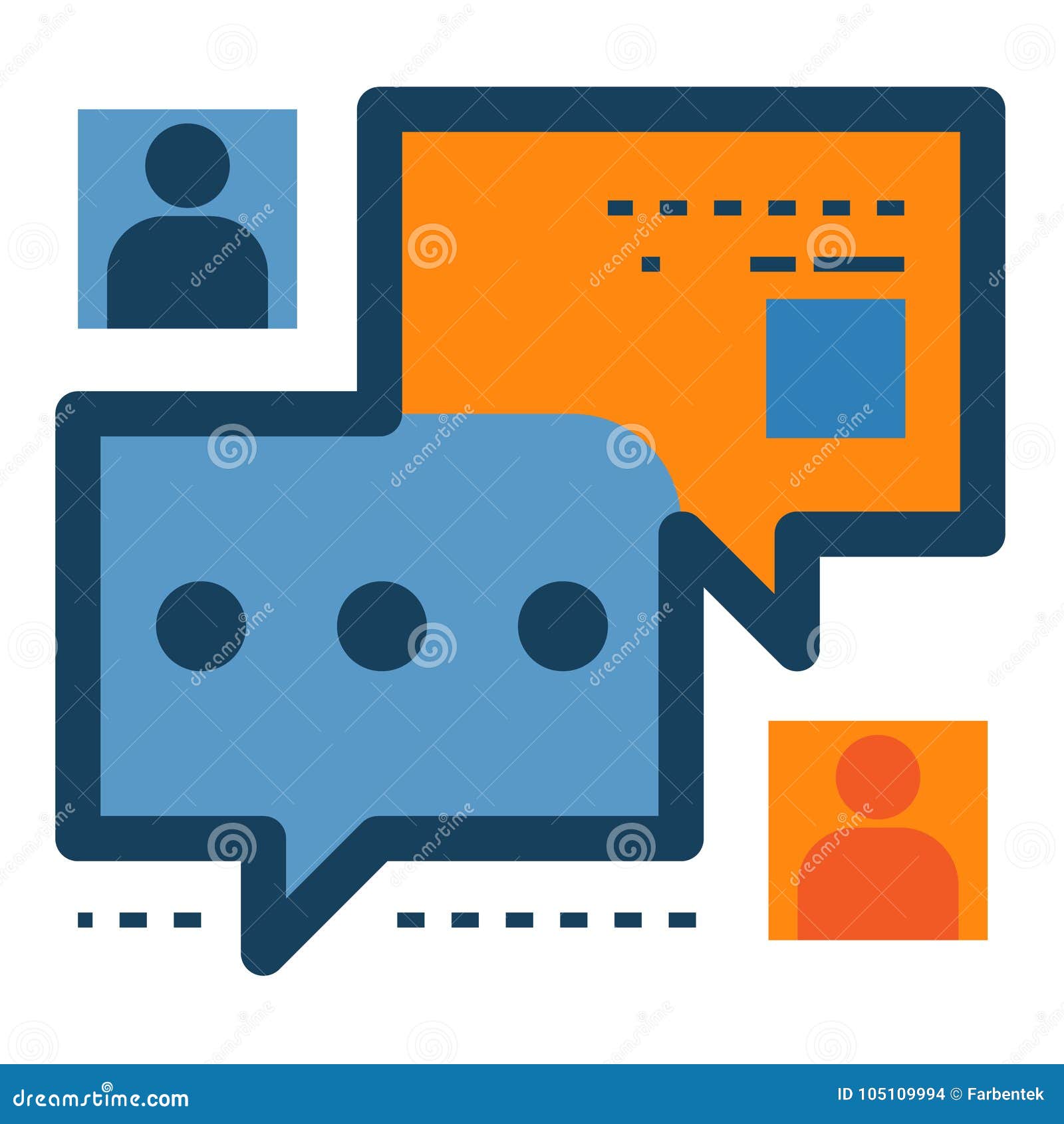 Chat Message Notification with User Icon. Stock Illustration ...