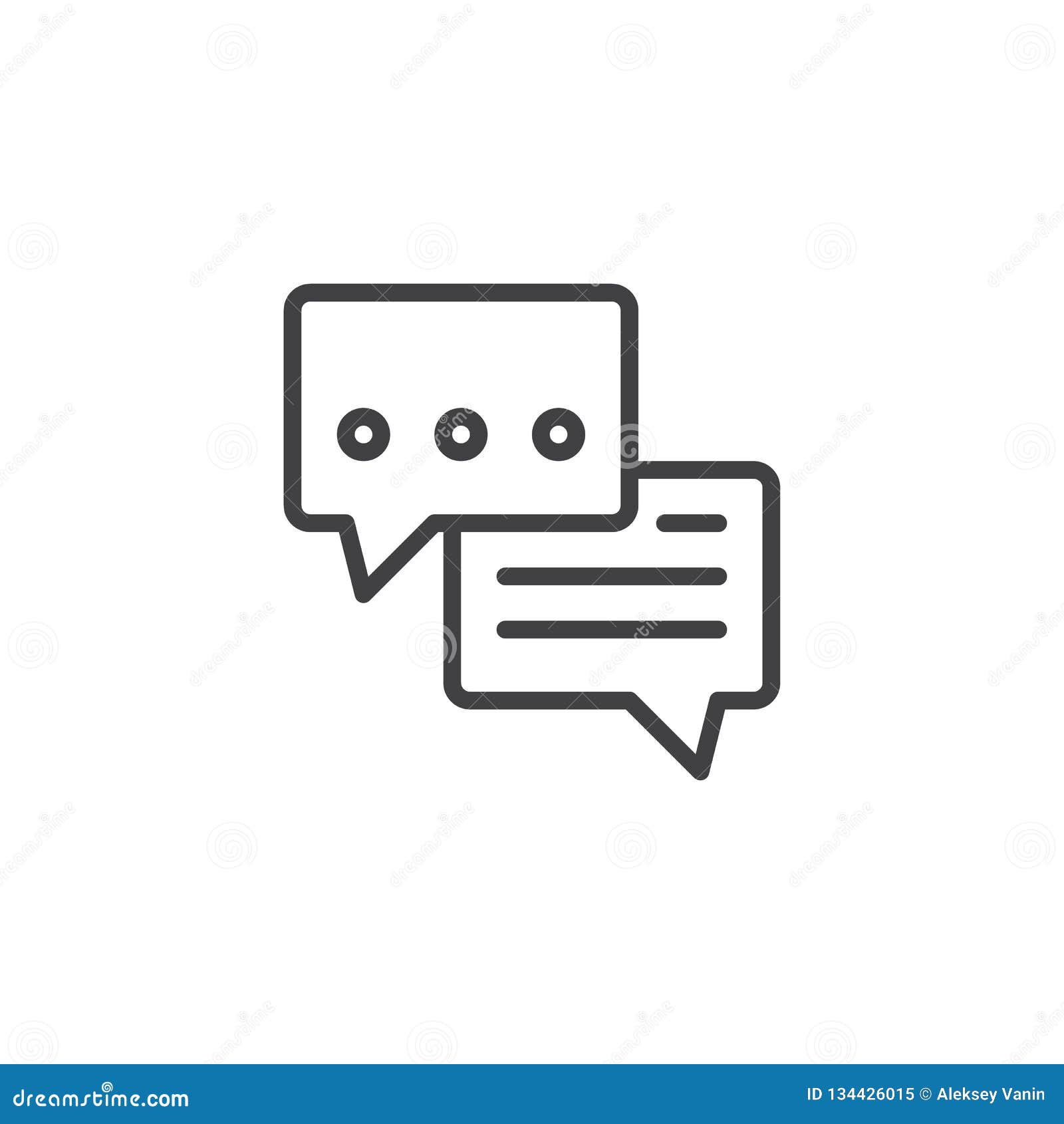 Chat message outline icon stock vector. Illustration of speak - 134426015