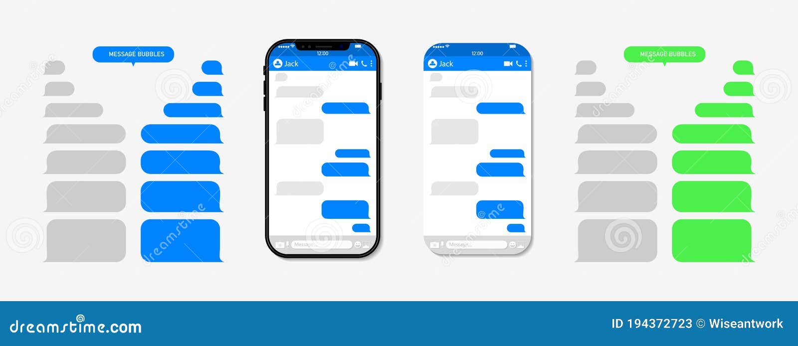 Chat with Message on Phone Screen. Bubble for Text in Messenger for ...