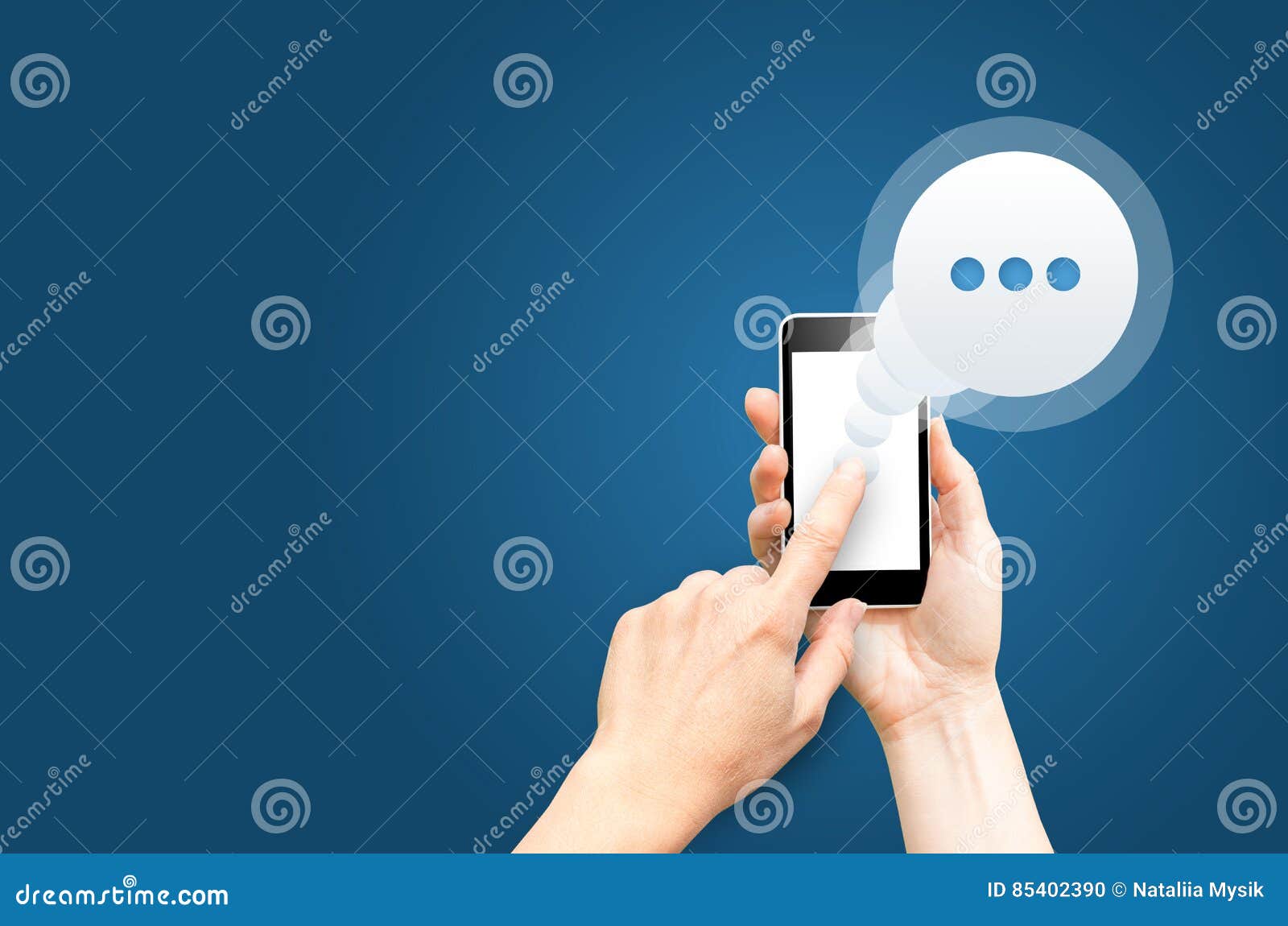 Chat. Message on Smartphone Screen. Stock Photo - Image of message ...
