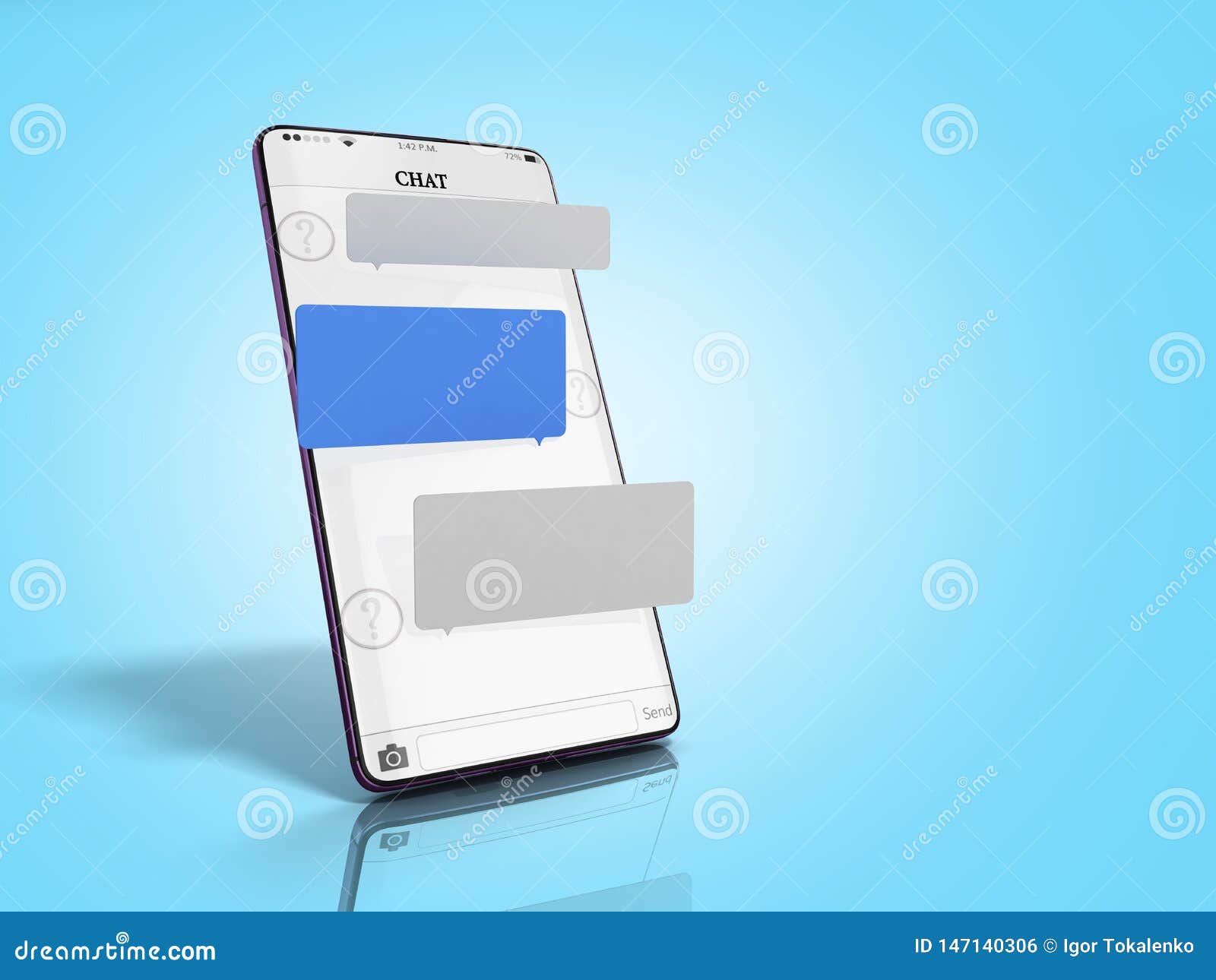 Chat Message on Smartphone Chat Window in the Smartphone Empty Message ...
