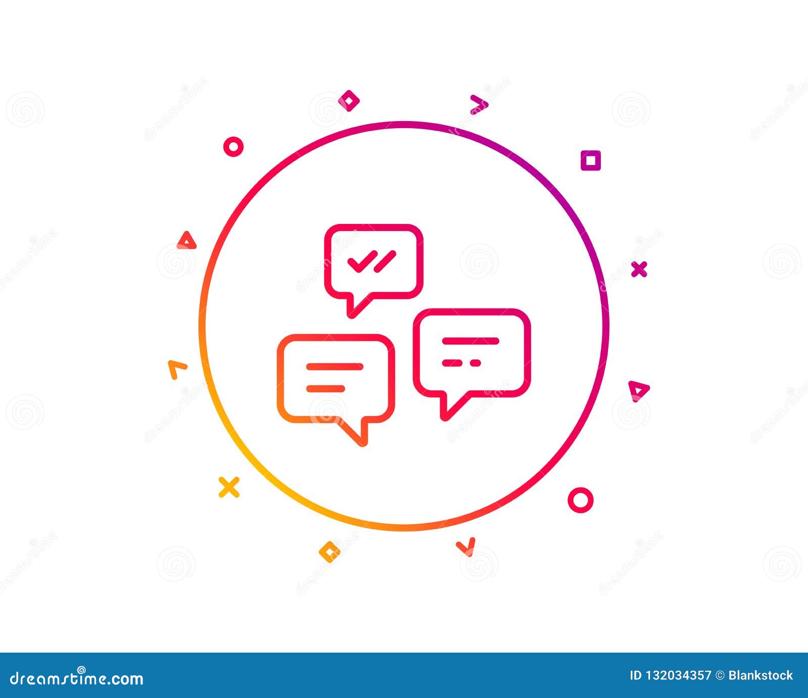 Chat Messages Line Icon. Conversation or SMS. Vector Stock Vector ...