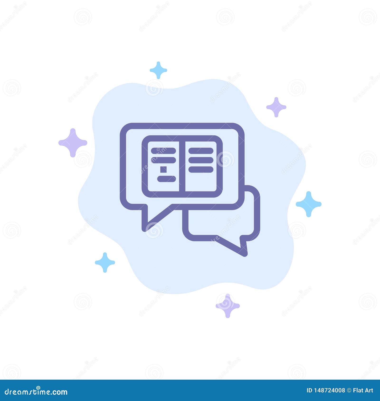 Chat, Messages, Popup, Sms Blue Icon on Abstract Cloud Background Stock ...