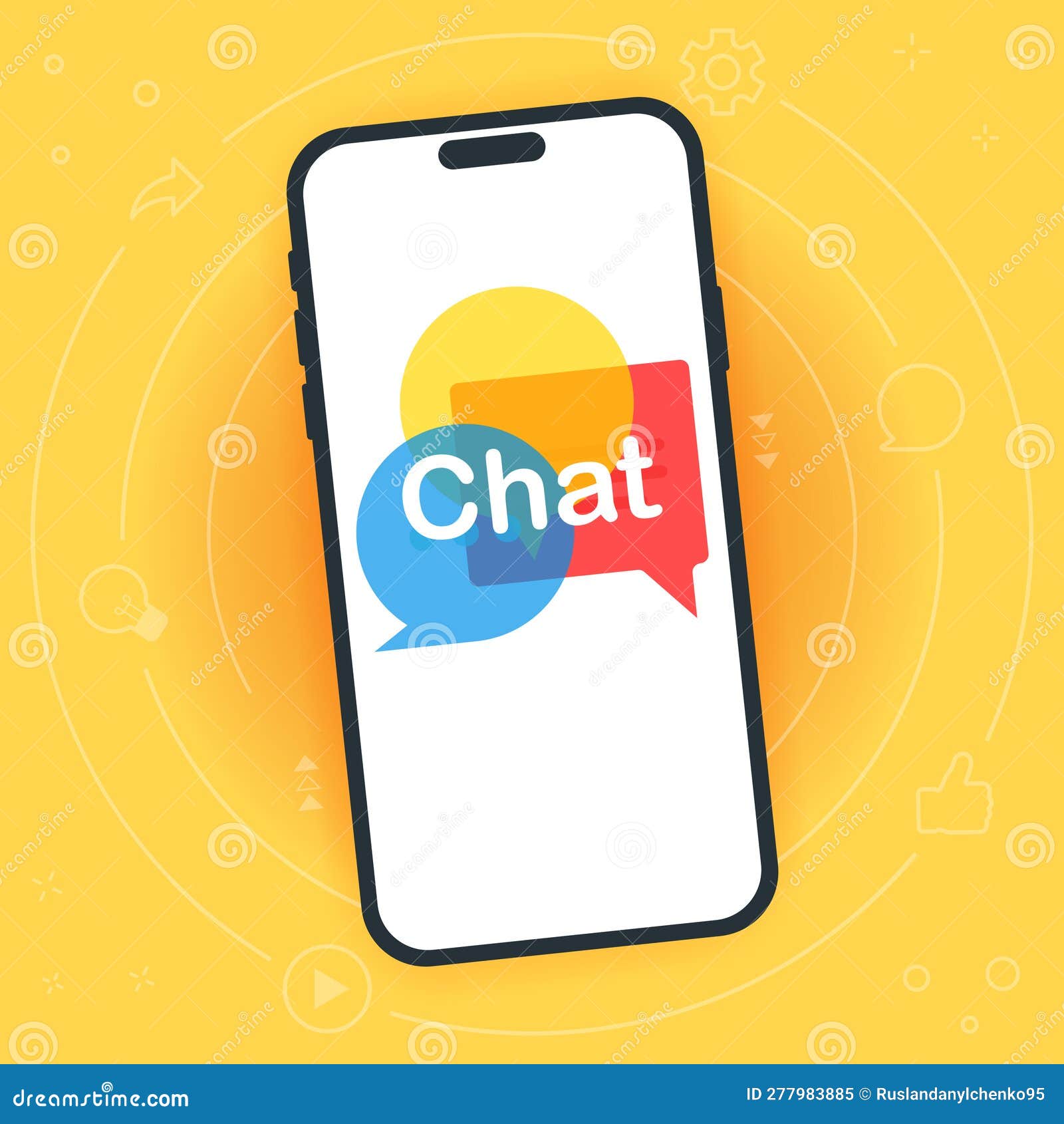 Chat Messages on a Smartphone, SMS on a Mobile Phone Screen. Chat Using ...