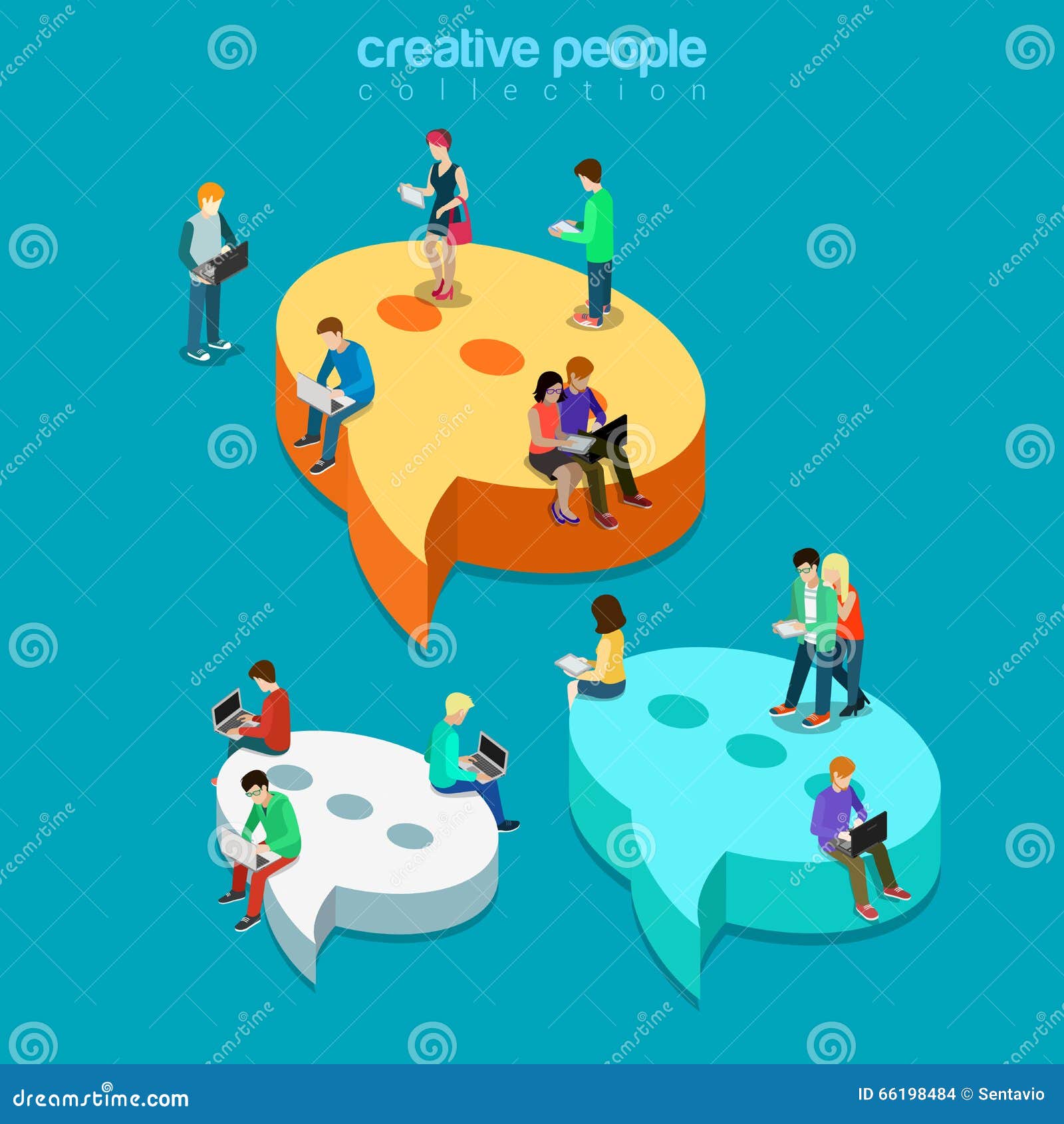 Chat Messaging Message Bubbles Flat Isometric Vector 3d Stock Vector ...