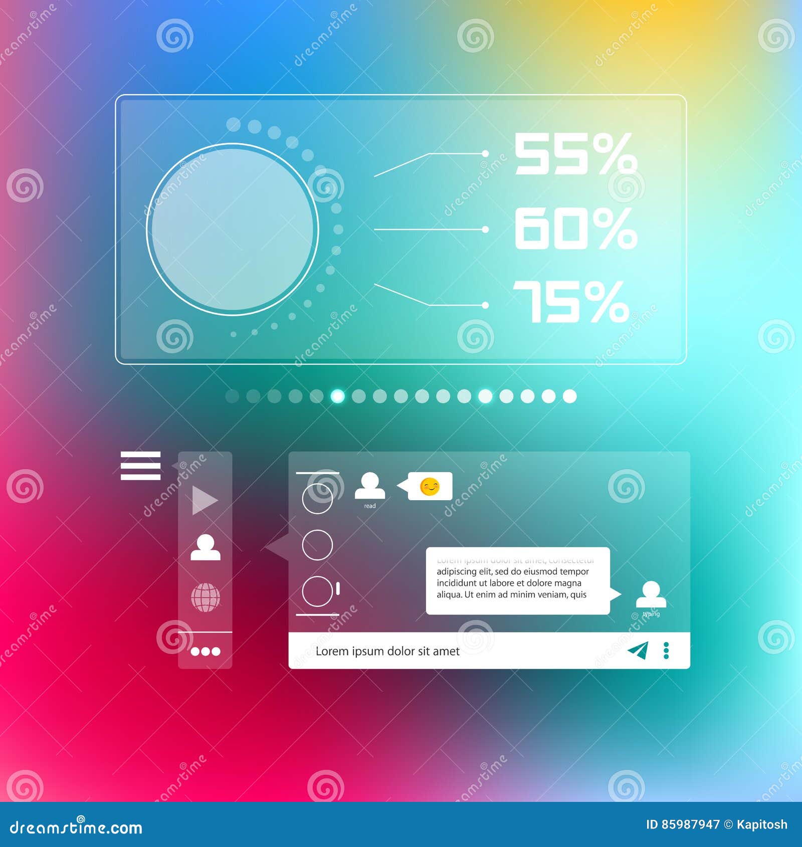 Chat Messendger Social Infographic Template Stock Vector - Illustration ...