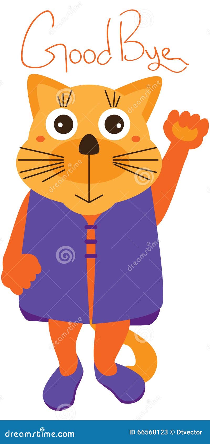 Chat mignon au revoir illustration de vecteur. Illustration du main ...