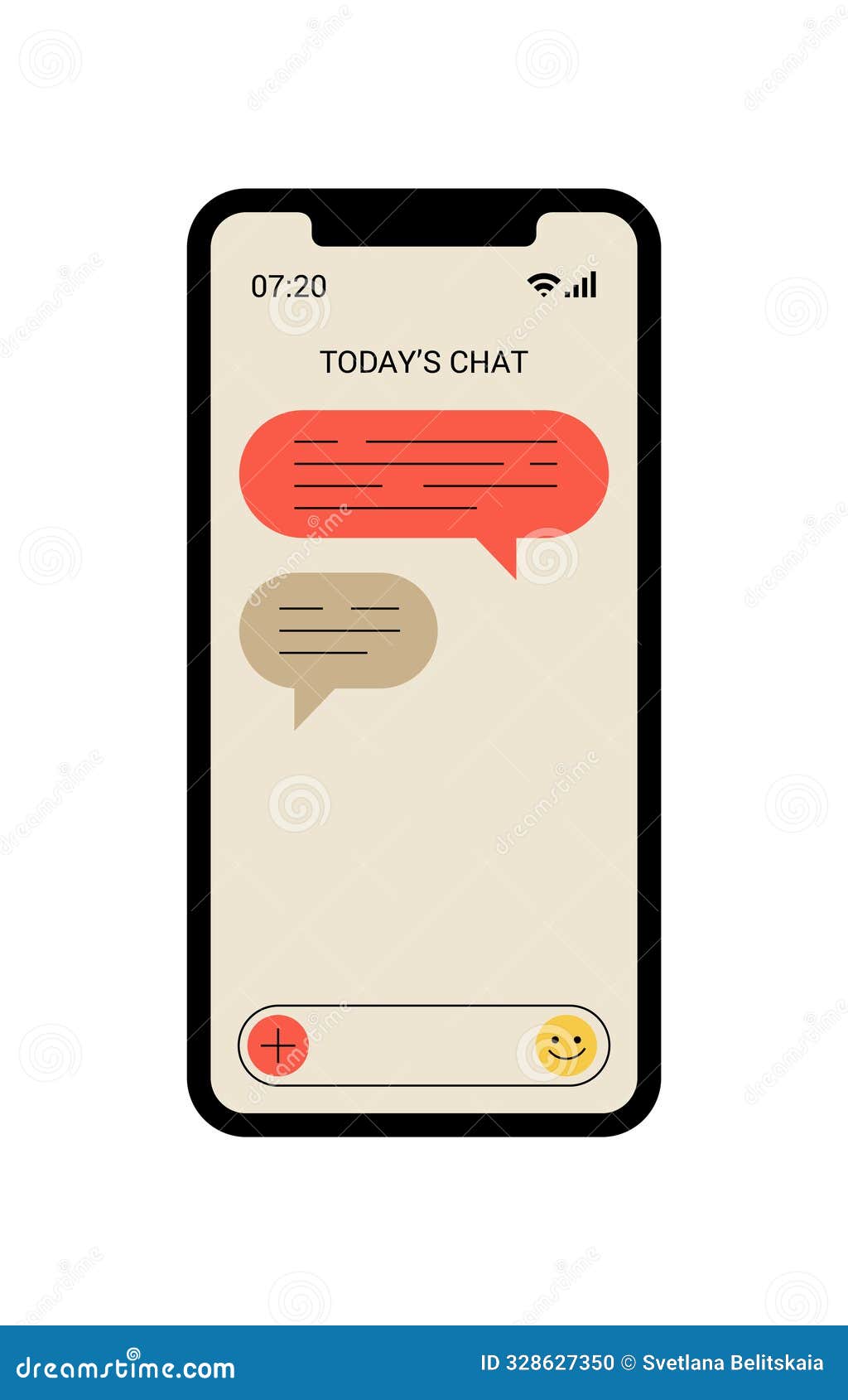 Chat Mobile Phone Screen Design Stock Illustration - Illustration of ...