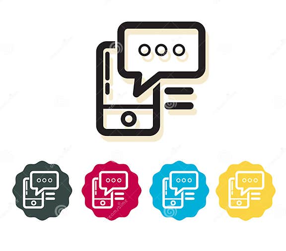 Chat on Mobile - Support Icon Stock Illustration - Illustration of ...
