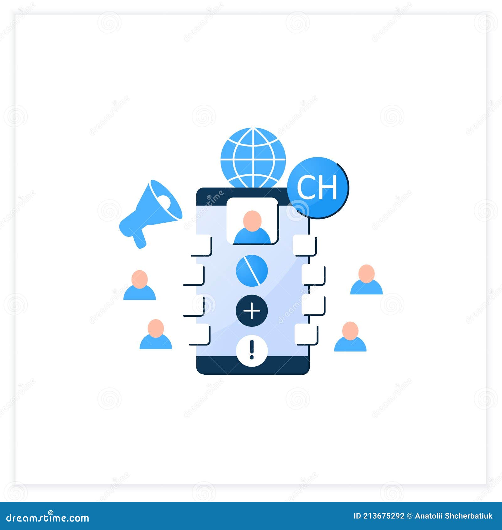 Chat moderator flat icon stock vector. Illustration of display - 213675292