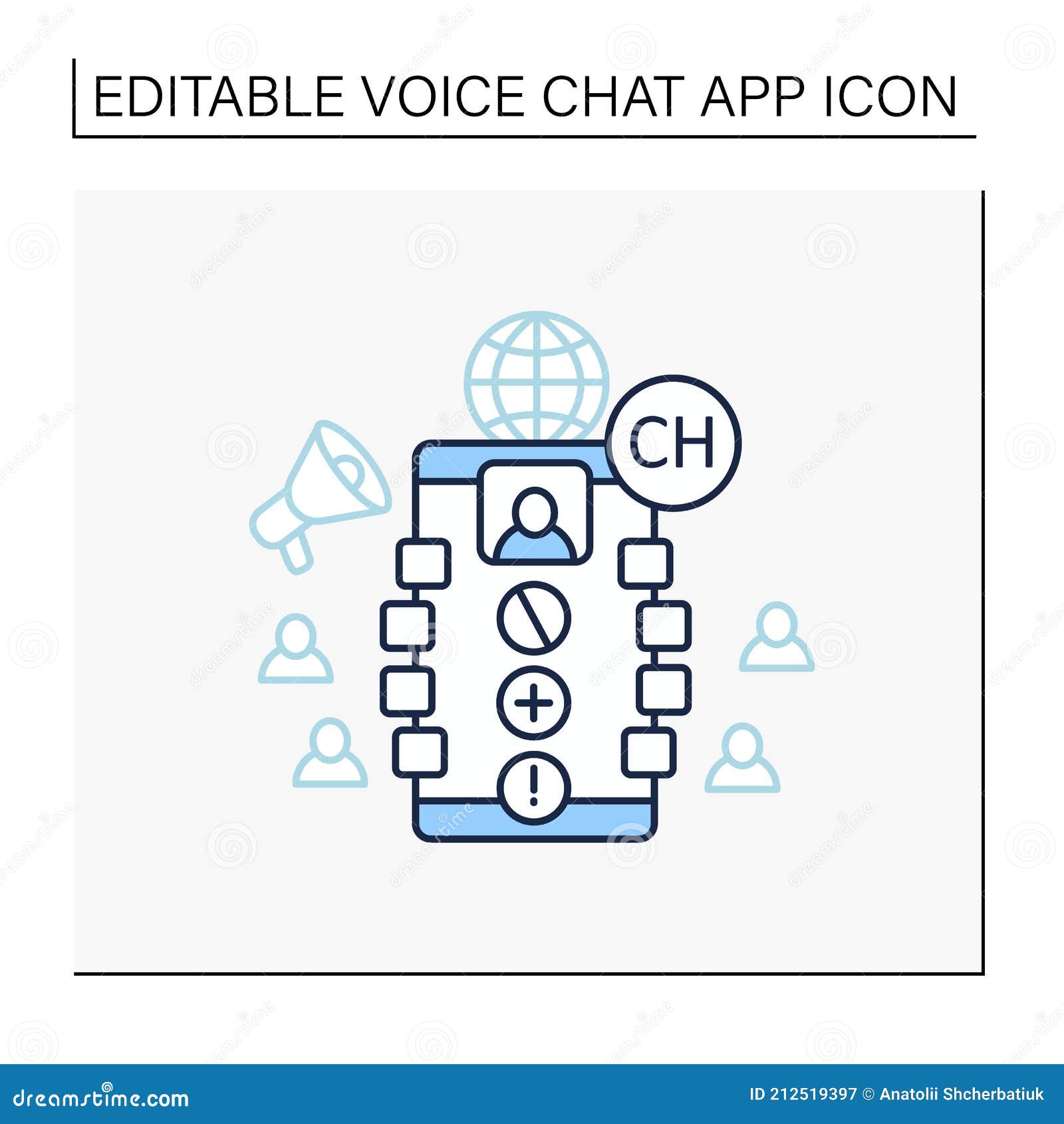 Chat moderator line icon stock vector. Illustration of connect - 212519397