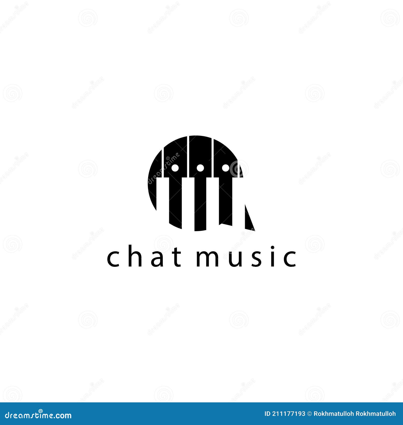 Chat Music Logo Piano Design Vector Illustration Stock Vector ...