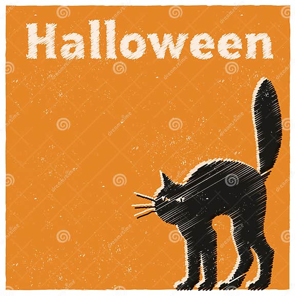 Chat noir de Halloween illustration de vecteur. Illustration du ...