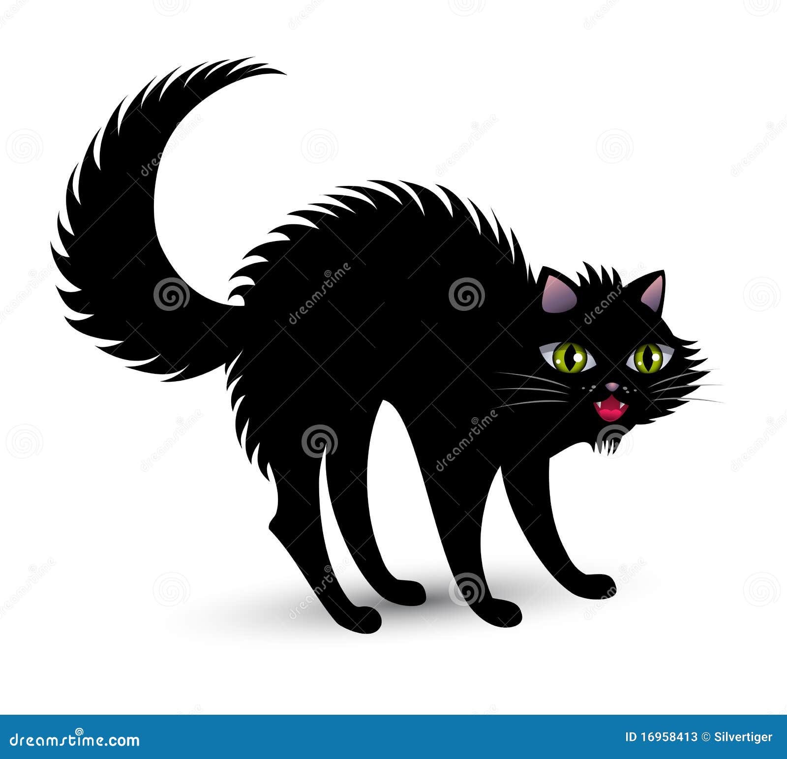 Chat noir effrayant illustration stock. Illustration du yeux - 16958413