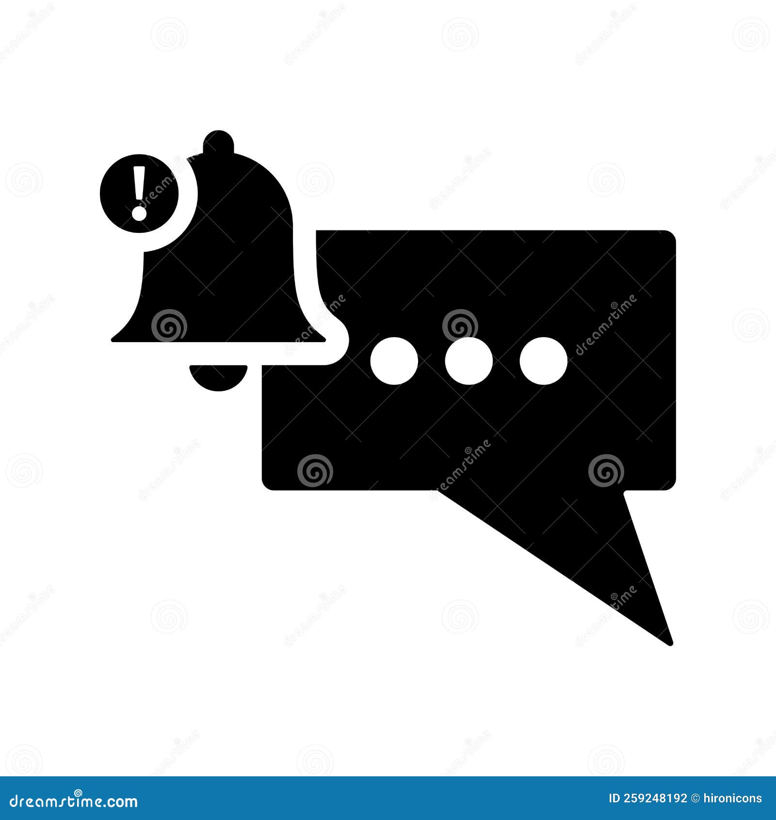 Chat Notification Icon. Black Vector Design Stock Illustration ...