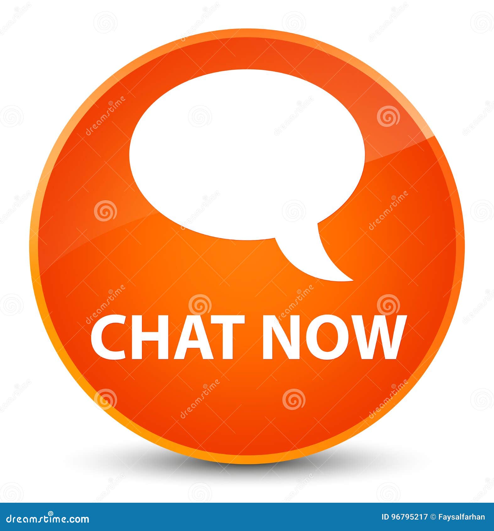 Chat Now Elegant Orange Round Button Stock Illustration - Illustration ...