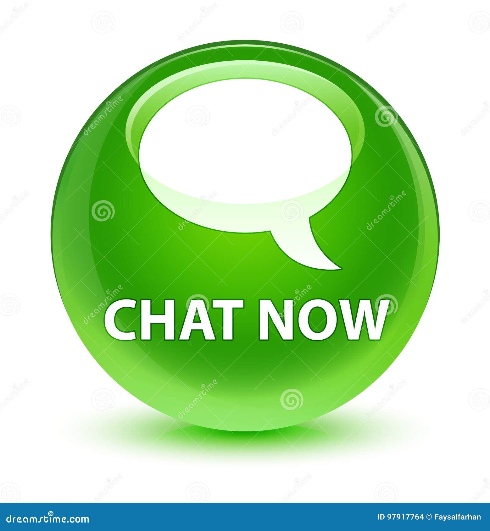Chat Now Glassy Green Round Button Stock Illustration - Illustration of ...