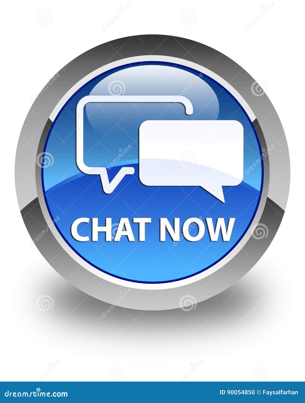 Chat Now Glossy Blue Round Button Stock Illustration - Illustration of ...