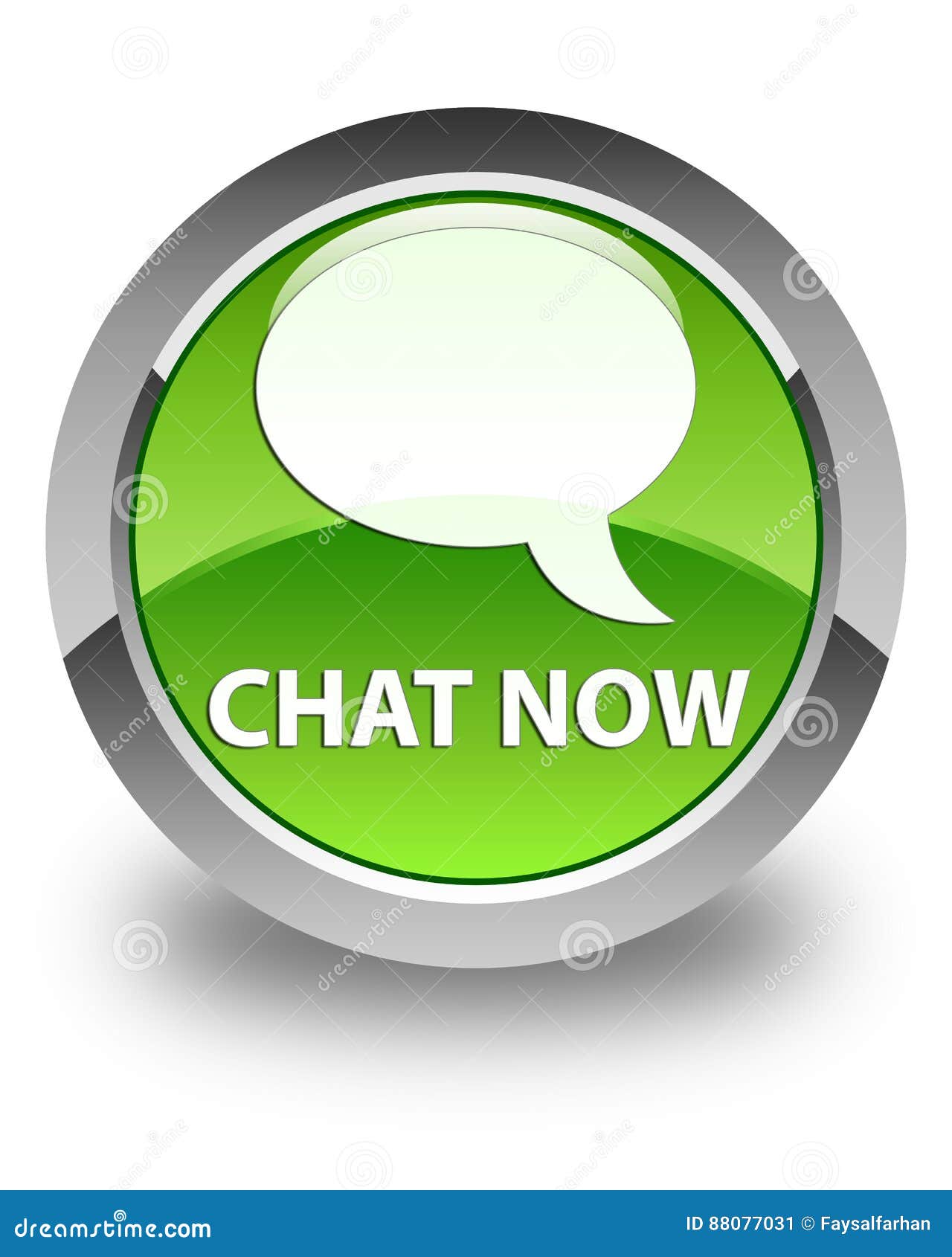 Chat Now Glossy Green Round Button Stock Illustration - Illustration of ...