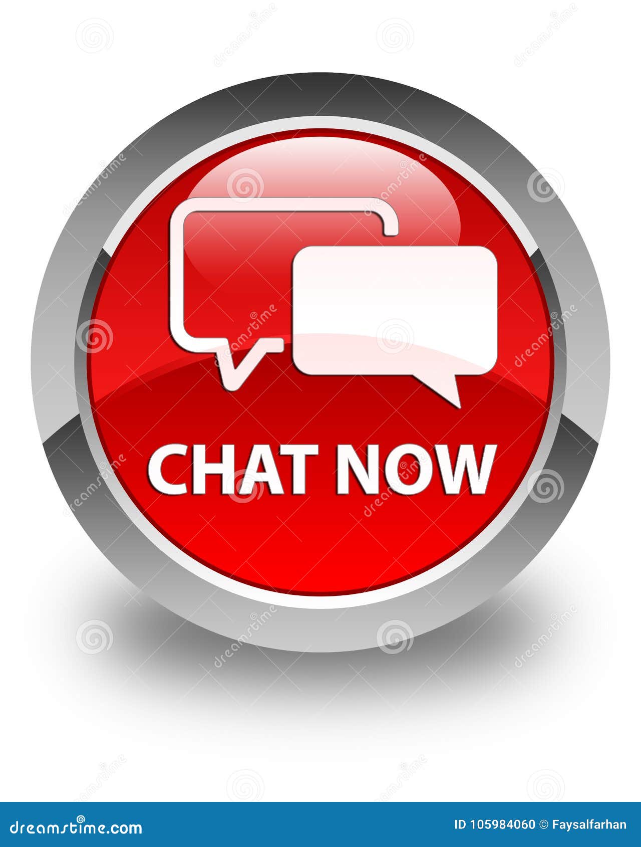 Chat Now Glossy Red Round Button Stock Illustration - Illustration of ...