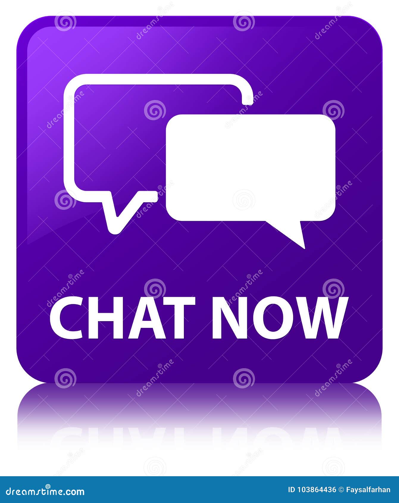 Chat Now Purple Square Button Stock Illustration - Illustration of talk ...