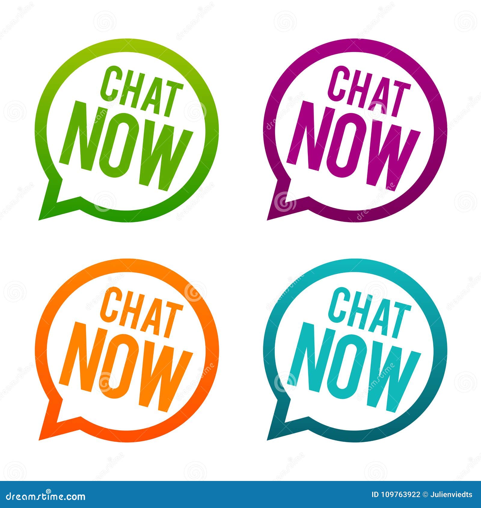 Chat Now Round Buttons. Circle Eps10 Vector. Stock Vector ...