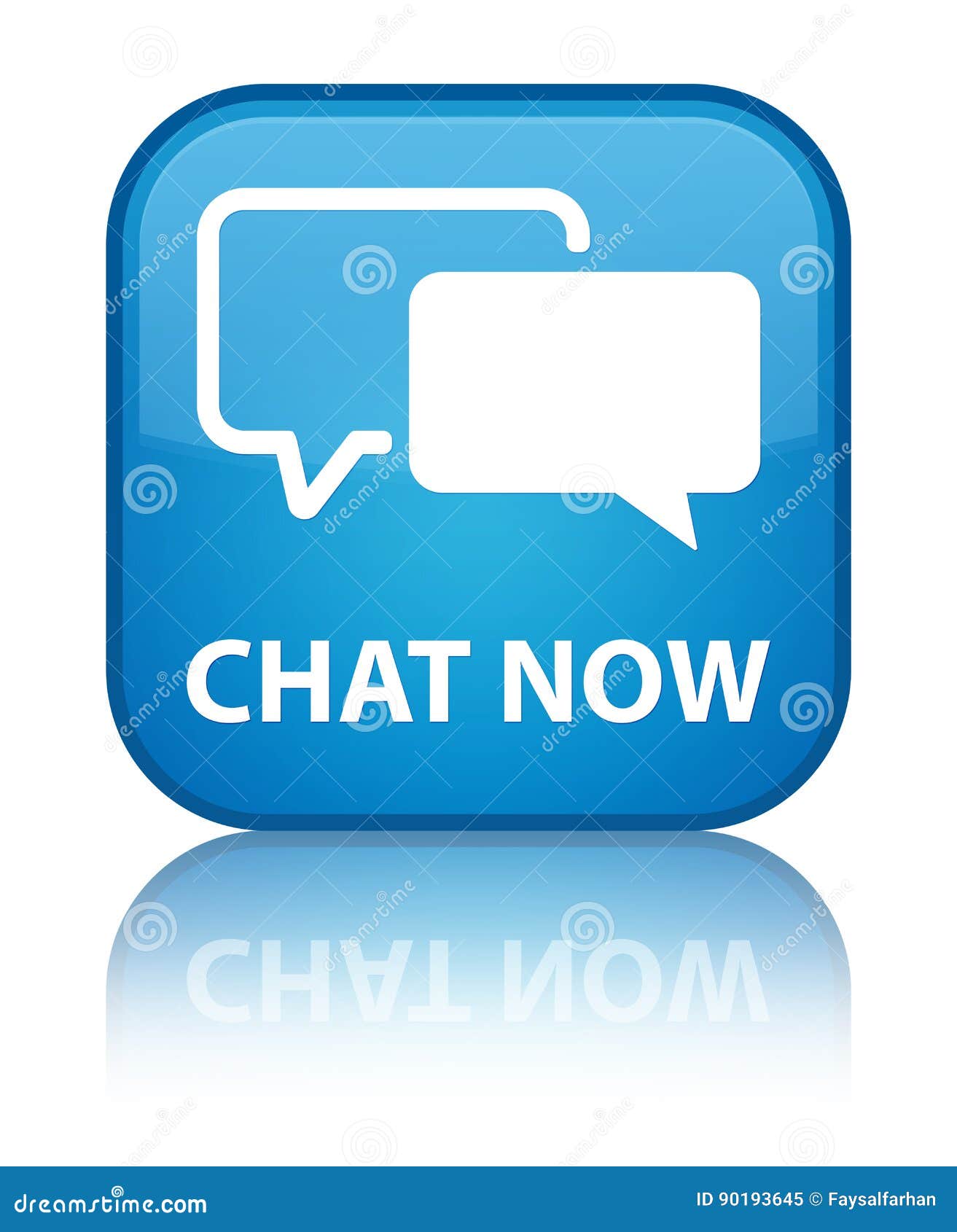 Chat Now Special Cyan Blue Square Button Stock Illustration ...