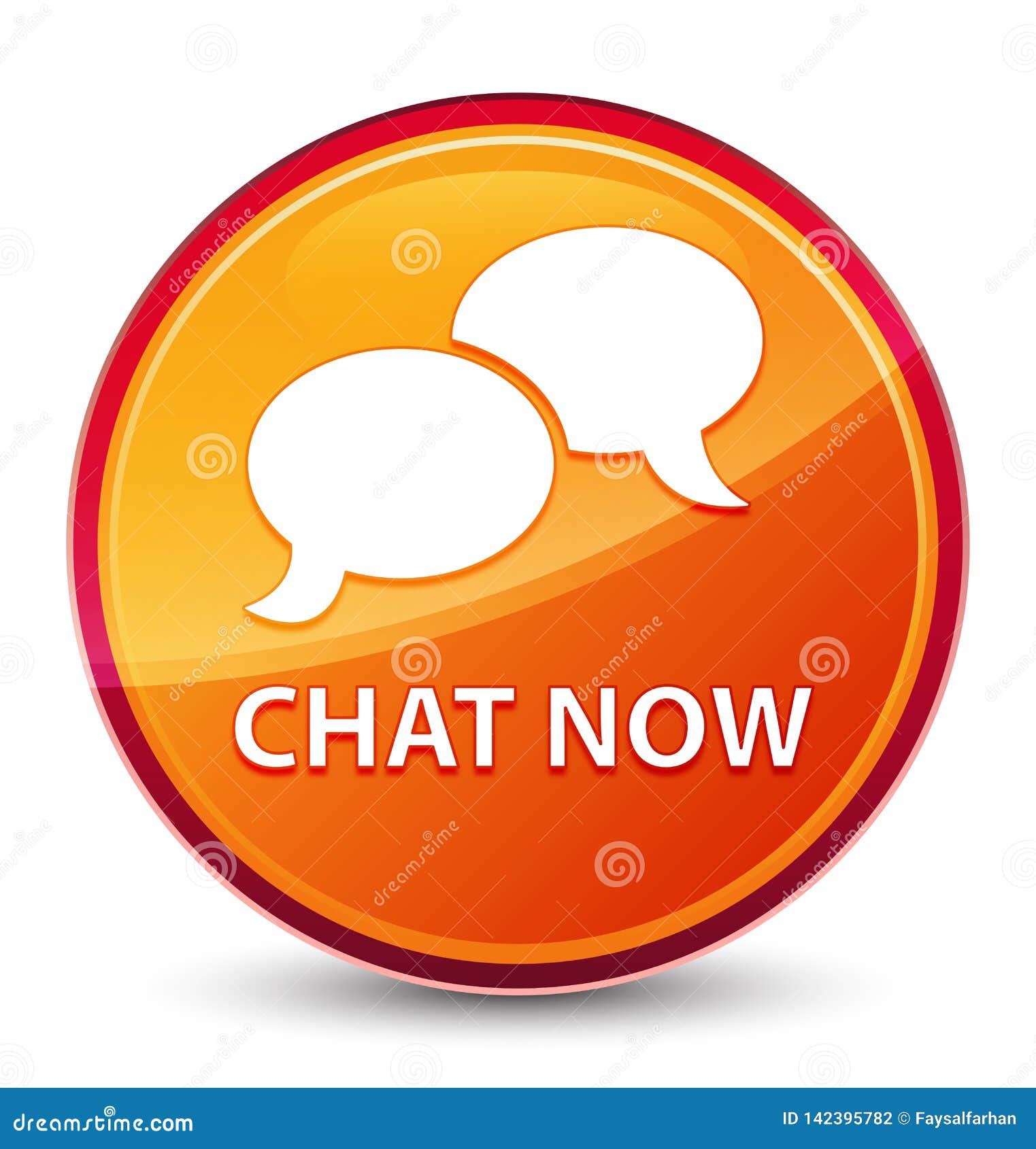 Chat Now Special Glassy Orange Round Button Stock Vector - Illustration ...