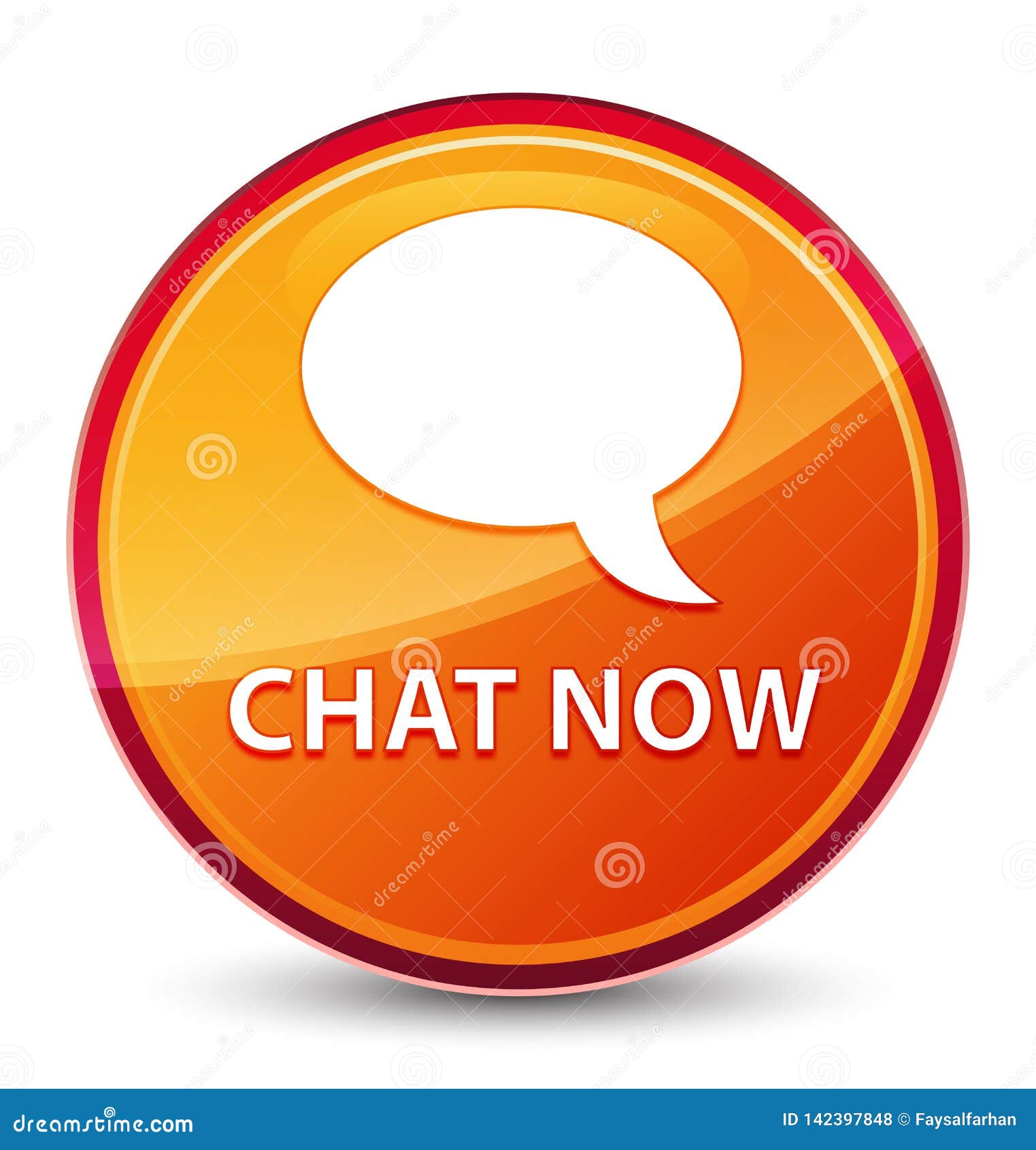 Chat Now Special Glassy Orange Round Button Stock Vector - Illustration ...