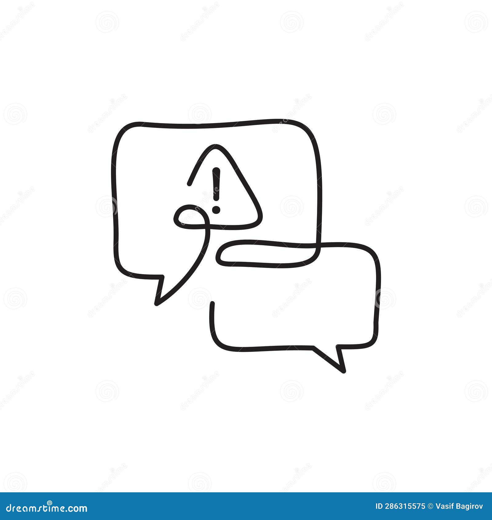 Chat One Line, Attention One Line Icon, Talking Bubble. Simple One Line ...