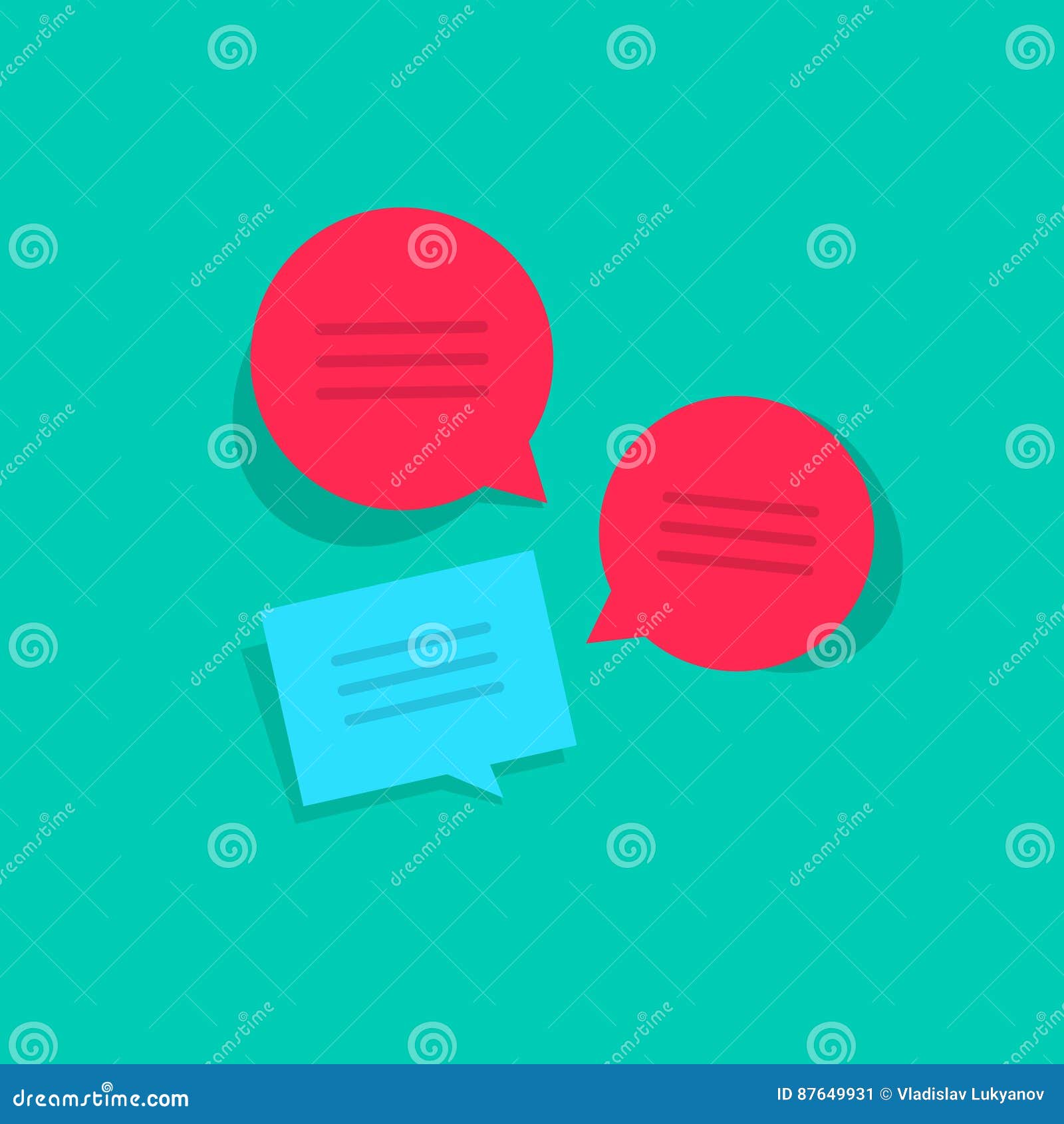 Chat Online Vector Illustration, Chatting Group Discussion Messages ...