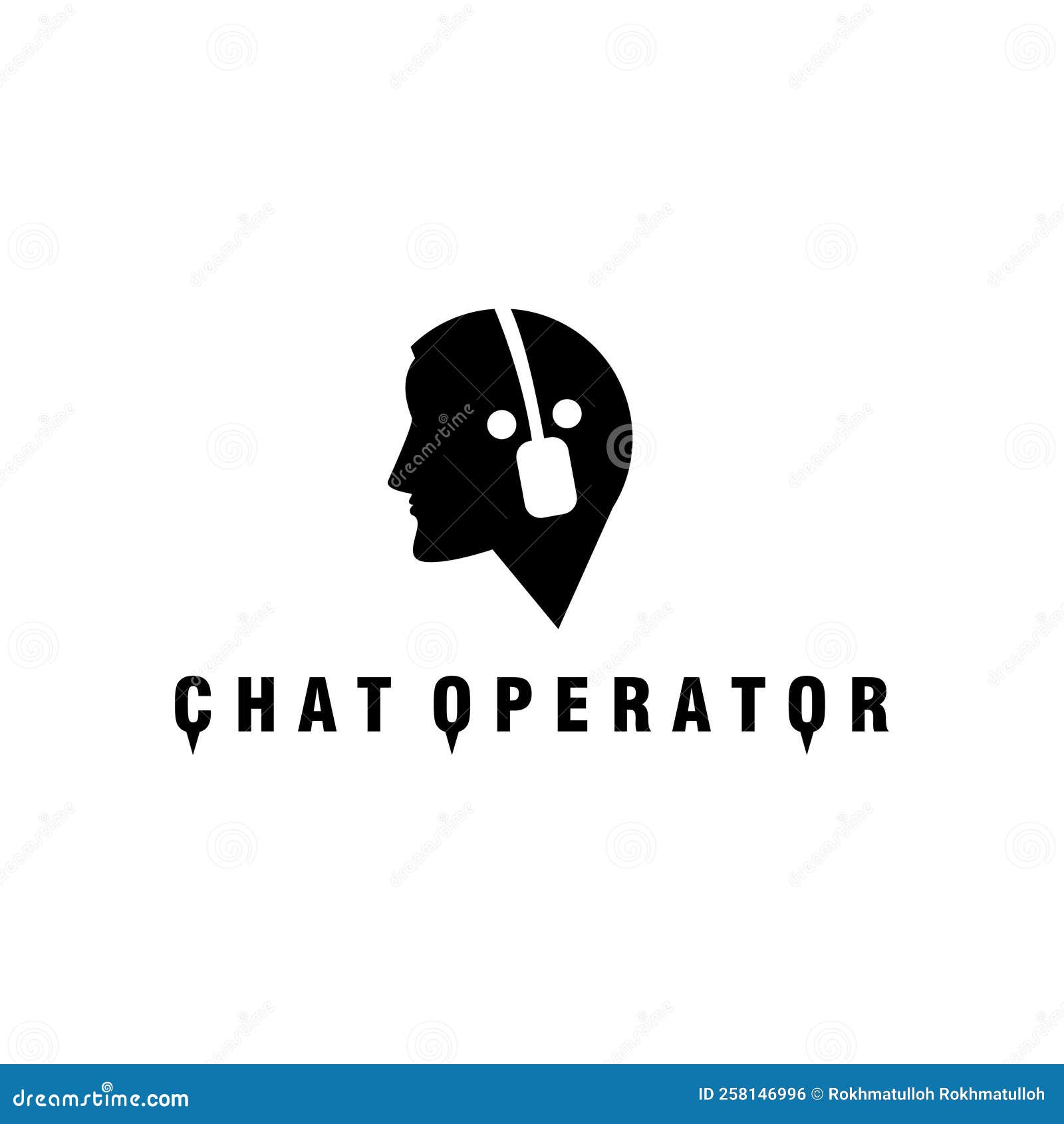 Chat Operator Logo Illustration People Black Design Vector Stock Vector ...