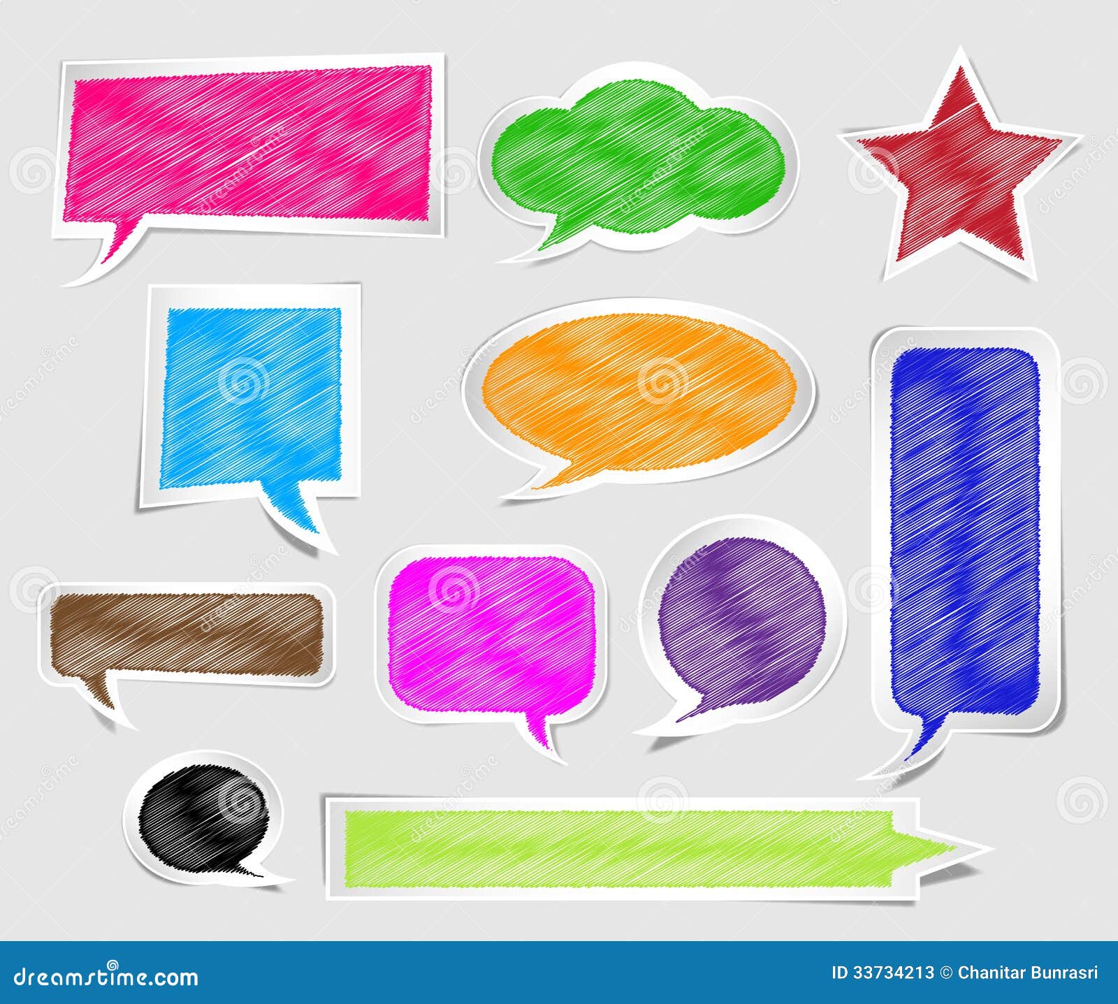 Chat in Paper Sticker Style Stock Vector - Illustration of message ...