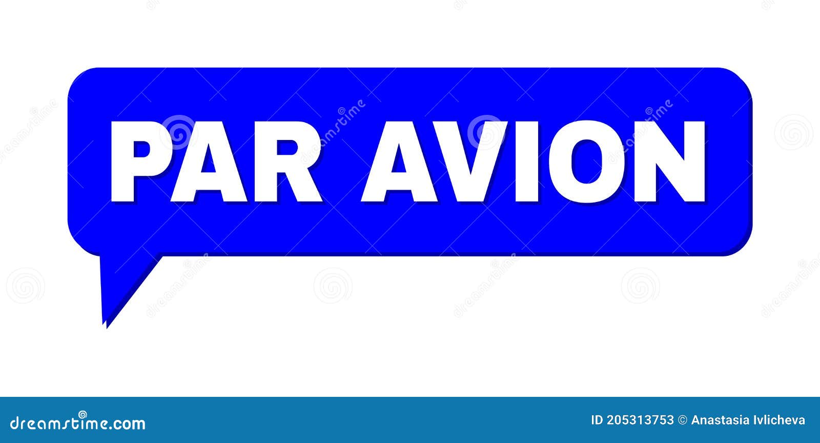 Speech PAR AVION Colored Bubble Message Stock Vector - Illustration of ...