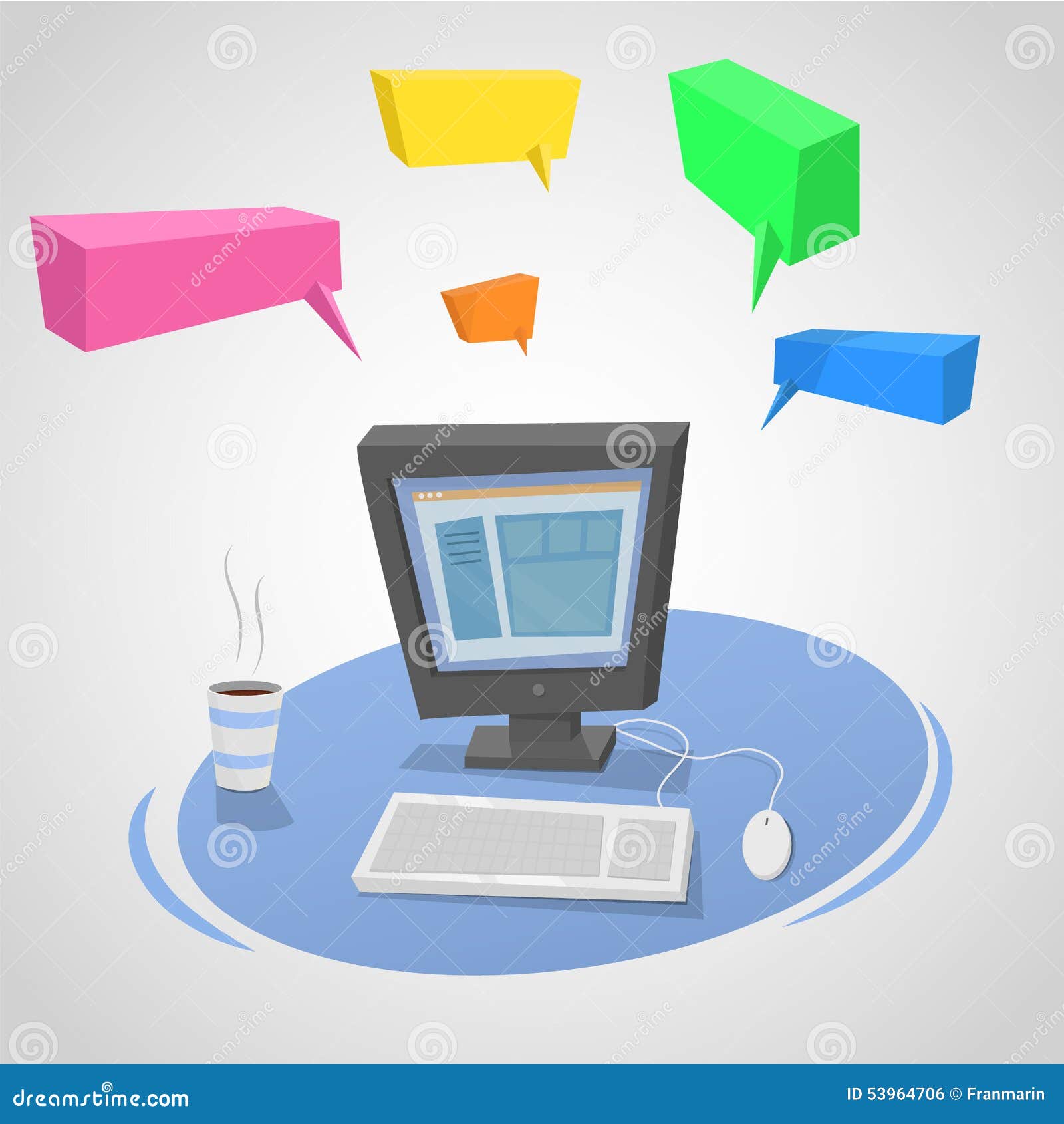 Chat pc stock vector. Illustration of computer, modern - 53964706