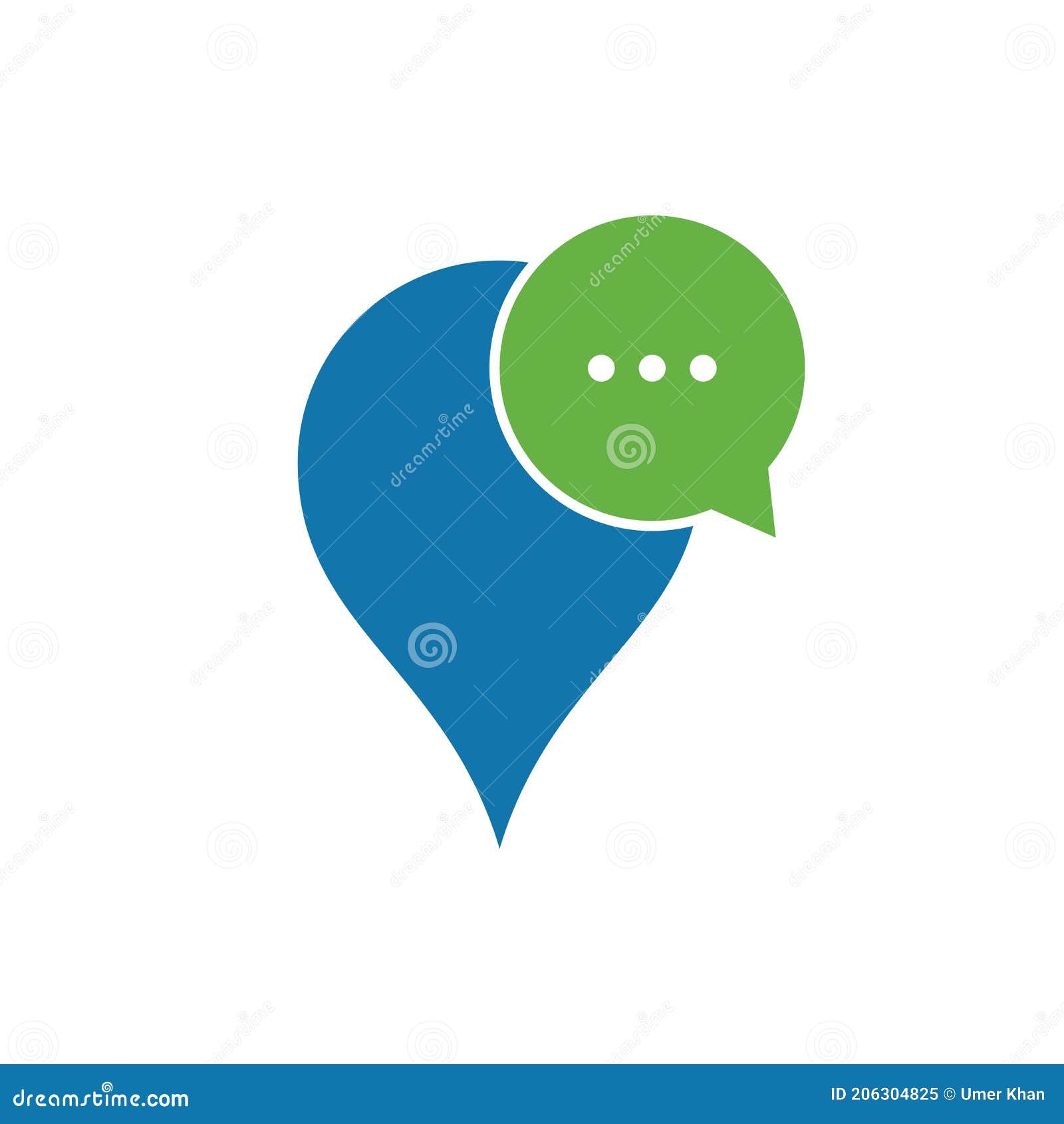 Chat Pin Logo Design Element. Stock Vector - Illustration of icon ...