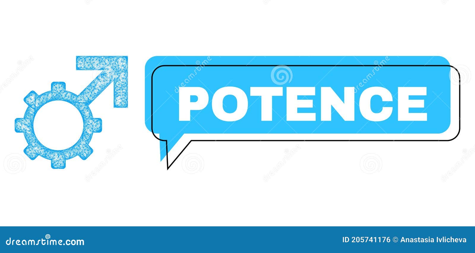 Shifted Potence Chat Balloon and Linear Technological Potence Icon ...