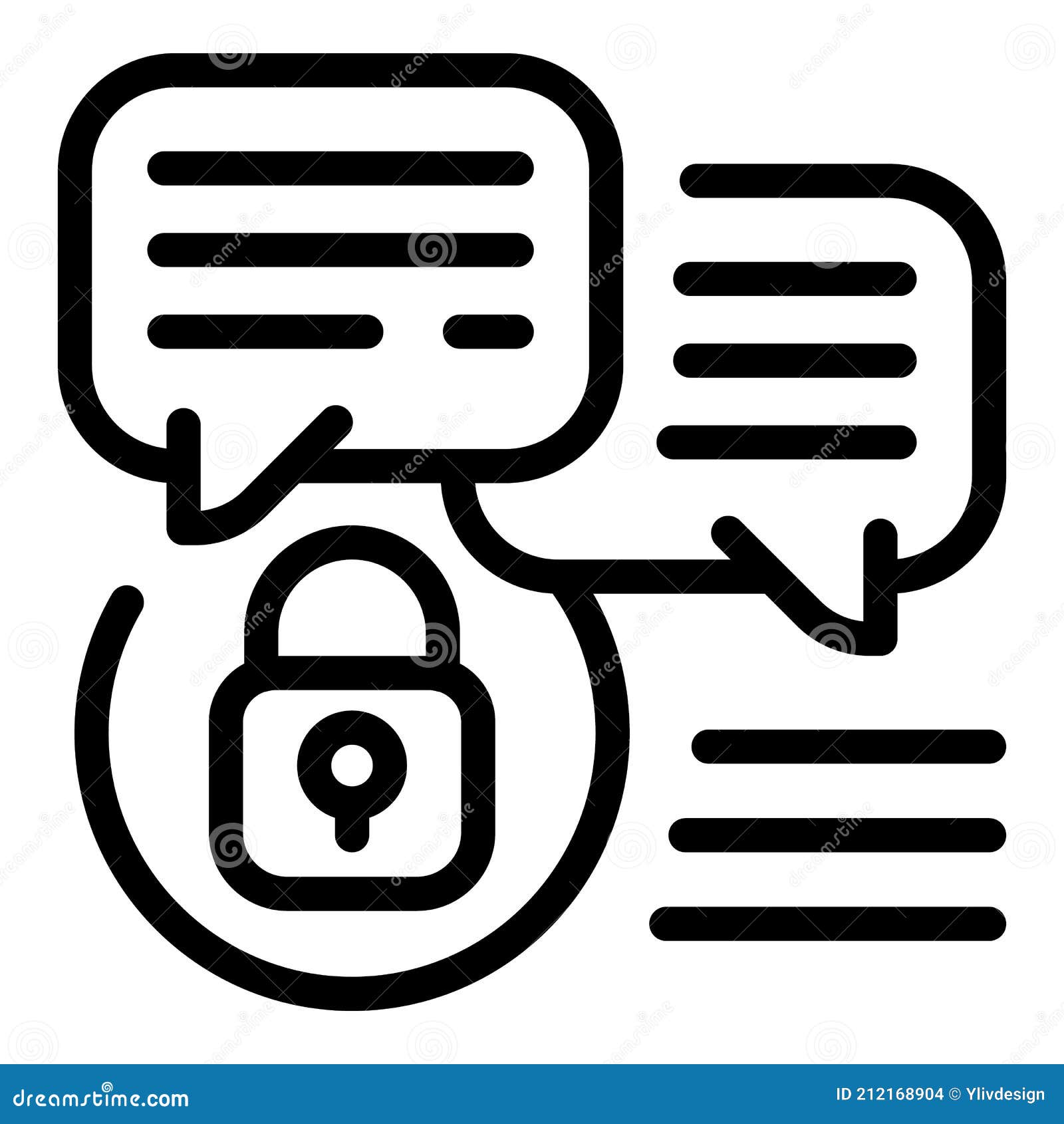 Chat Privacy Icon, Outline Style Stock Vector - Illustration of ...