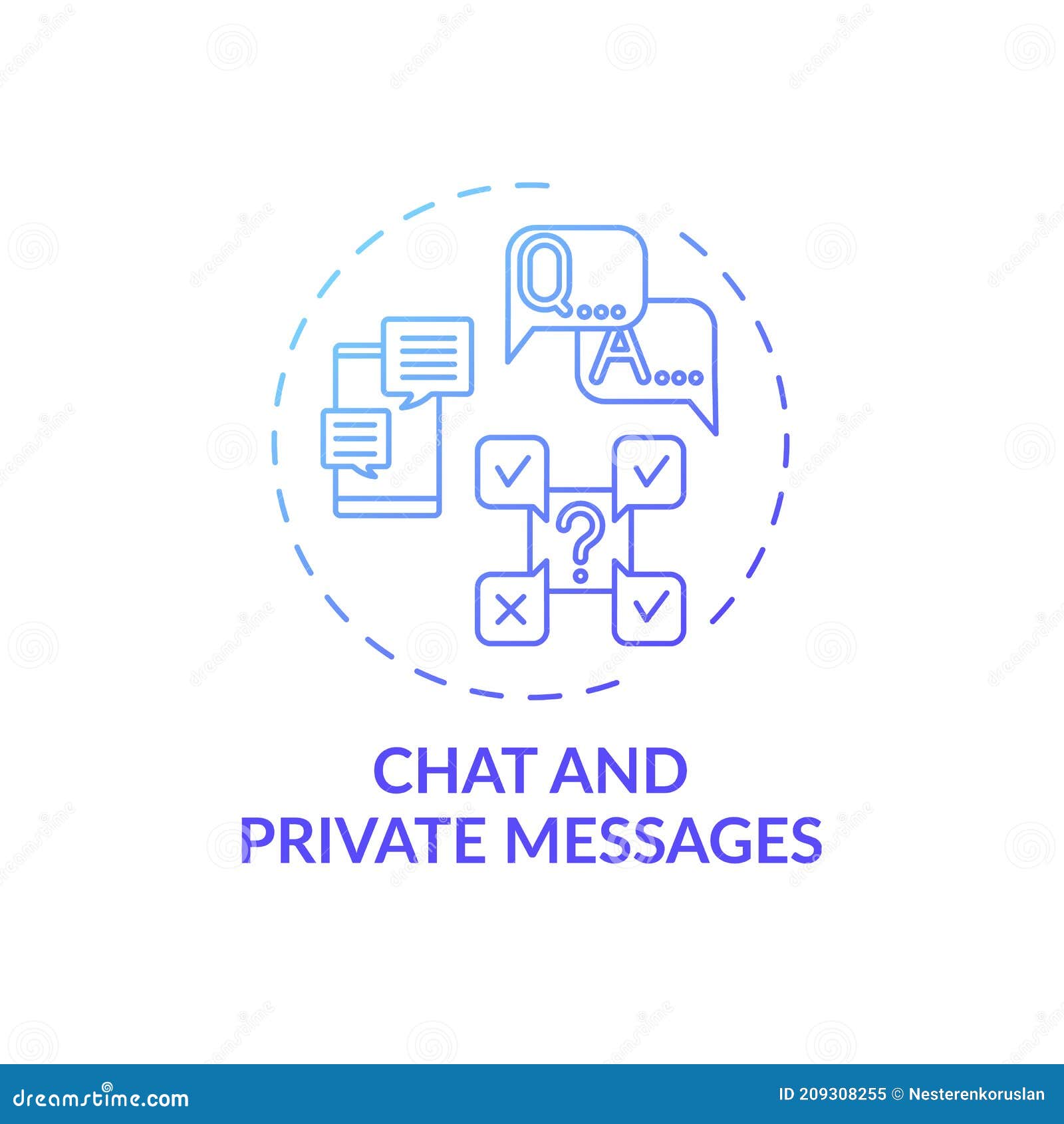 Chat and Private Messages Concept Icon Stock Vector - Illustration of ...