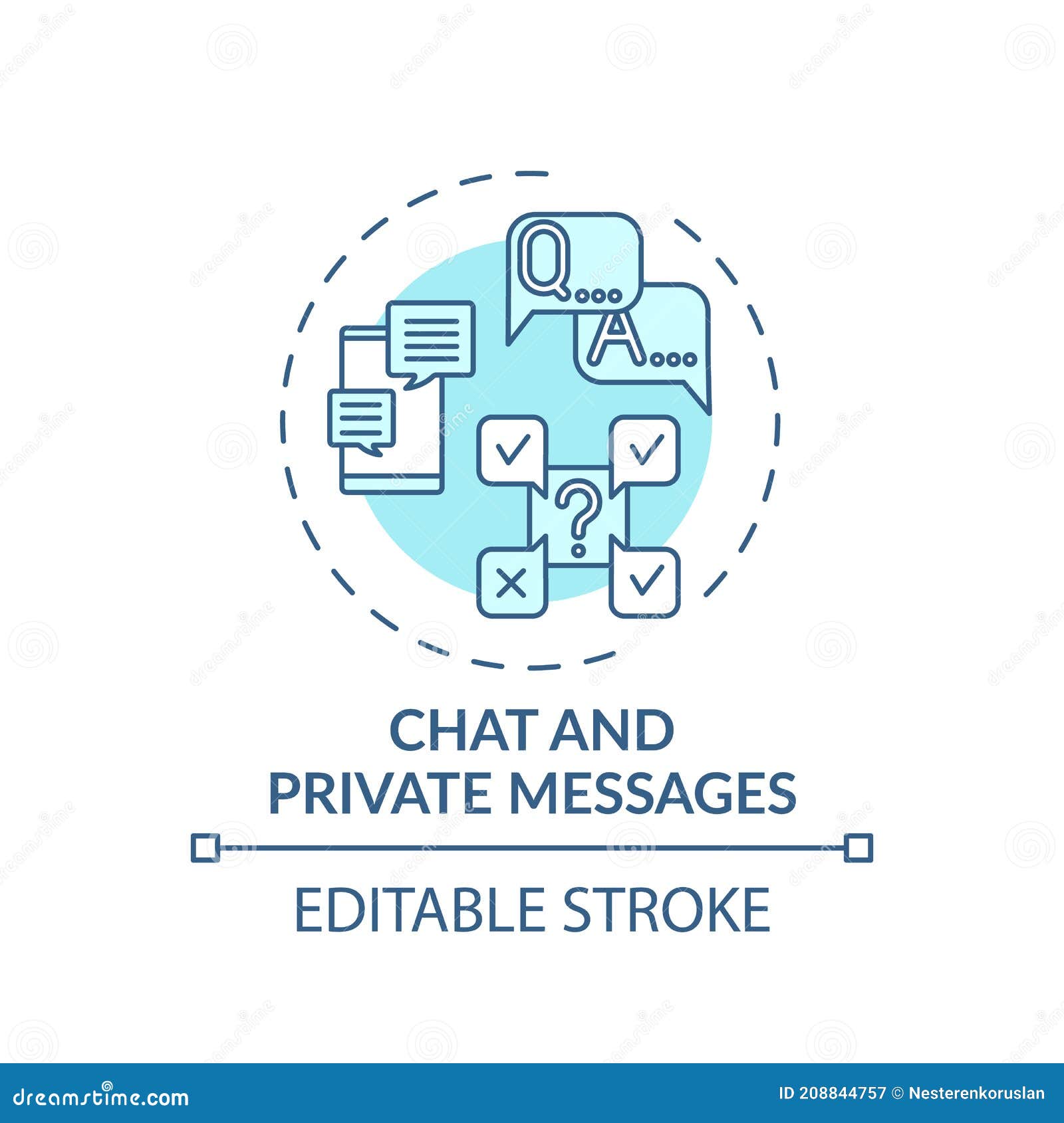 Chat and Private Messages Concept Icon Stock Vector - Illustration of ...