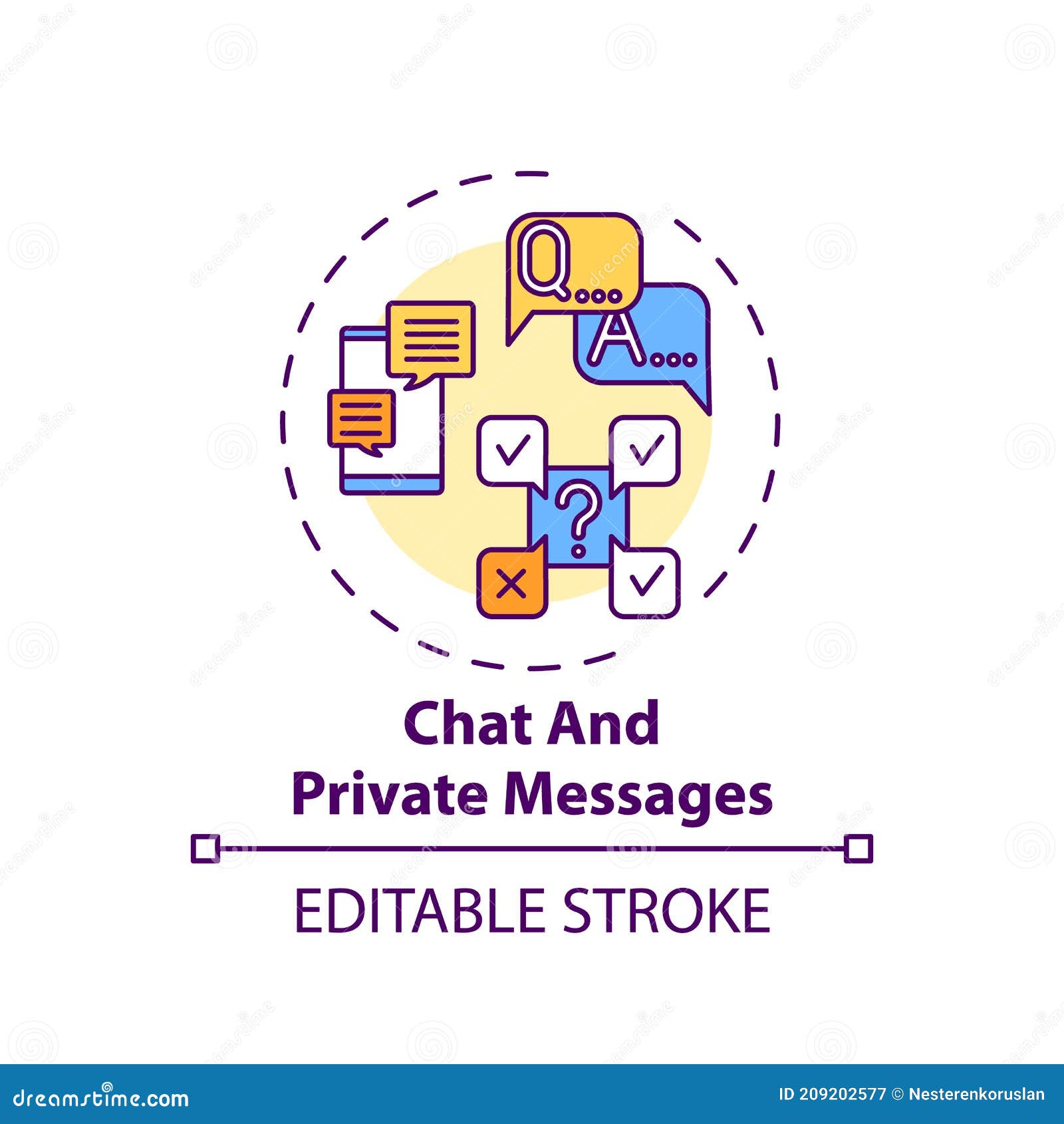 Chat and Private Messages Concept Icon Stock Vector - Illustration of ...